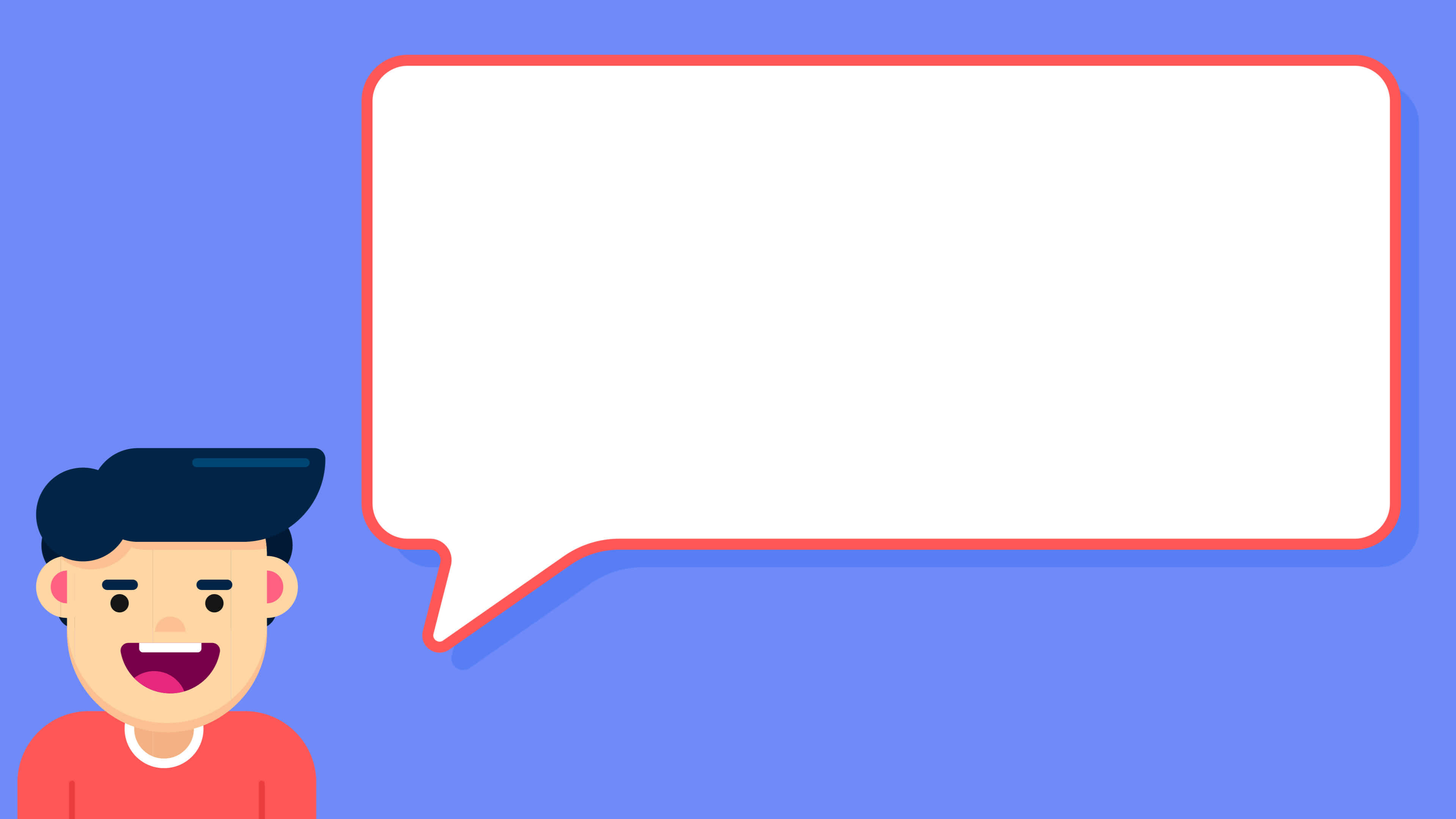 Facial Animation for Narration. Male Character Speaking, Speech Bubble ...