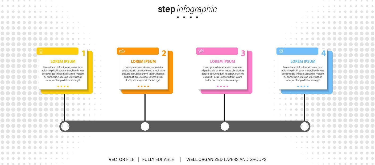 Step By Step Infographic Vector Art, Icons, and Graphics for Free Download