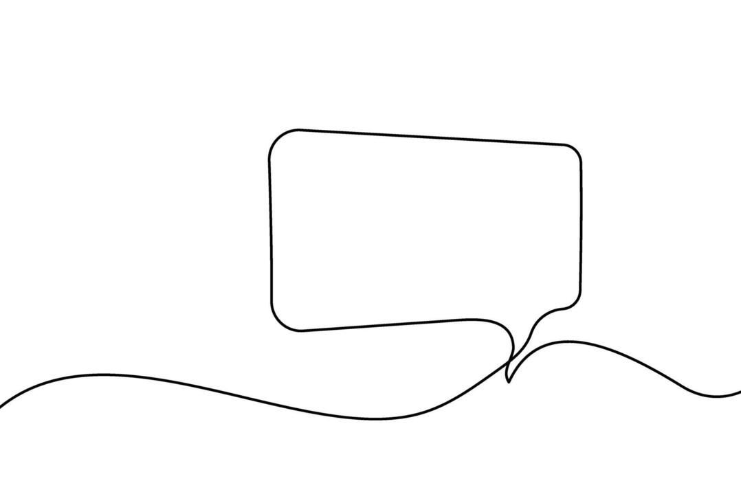 Continuous Line Speech Bubble Vector Art Icons And Graphics For Free Download