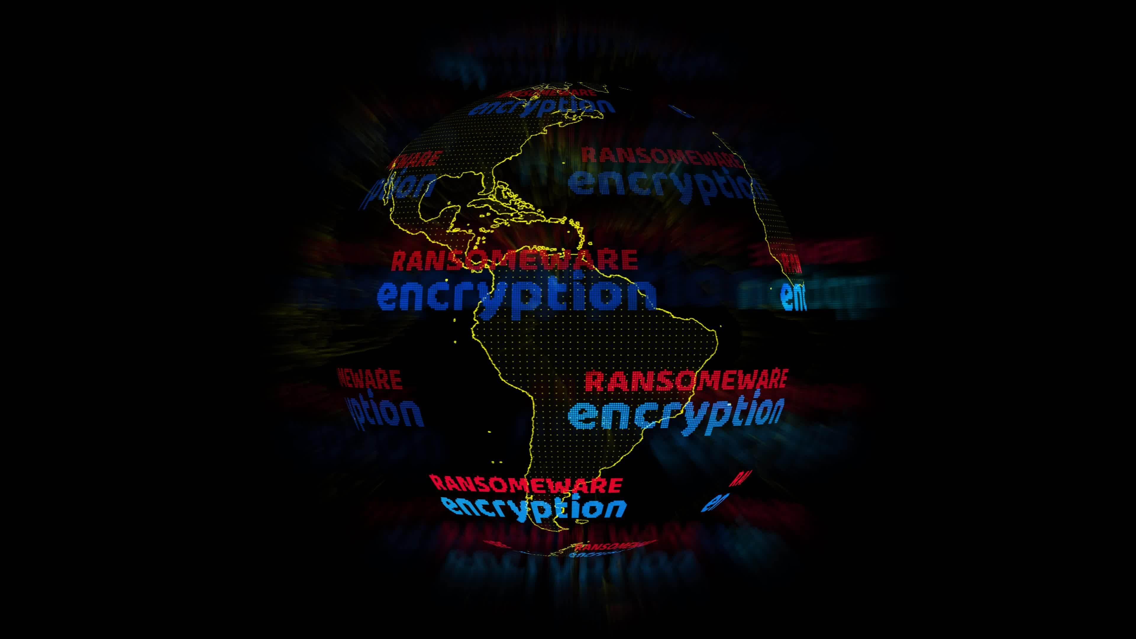 World Map With Ransomware Encryption Digital Text And Blur Ray Rotating 28675928 Stock Video At