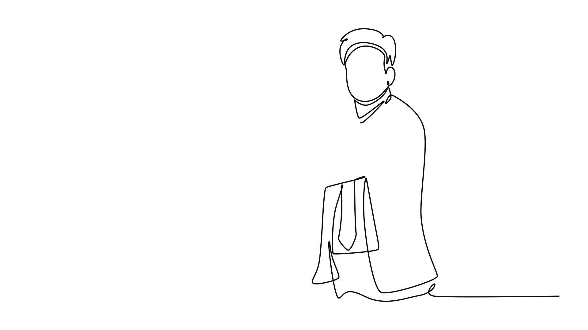 Animated self drawing of continuous line draw front view businessmen ... Animated self drawing of continuous line draw front view businessmen ...