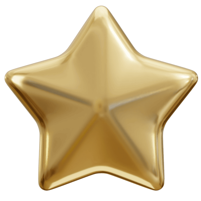 Metallic Gold Star PNGs for Free Download