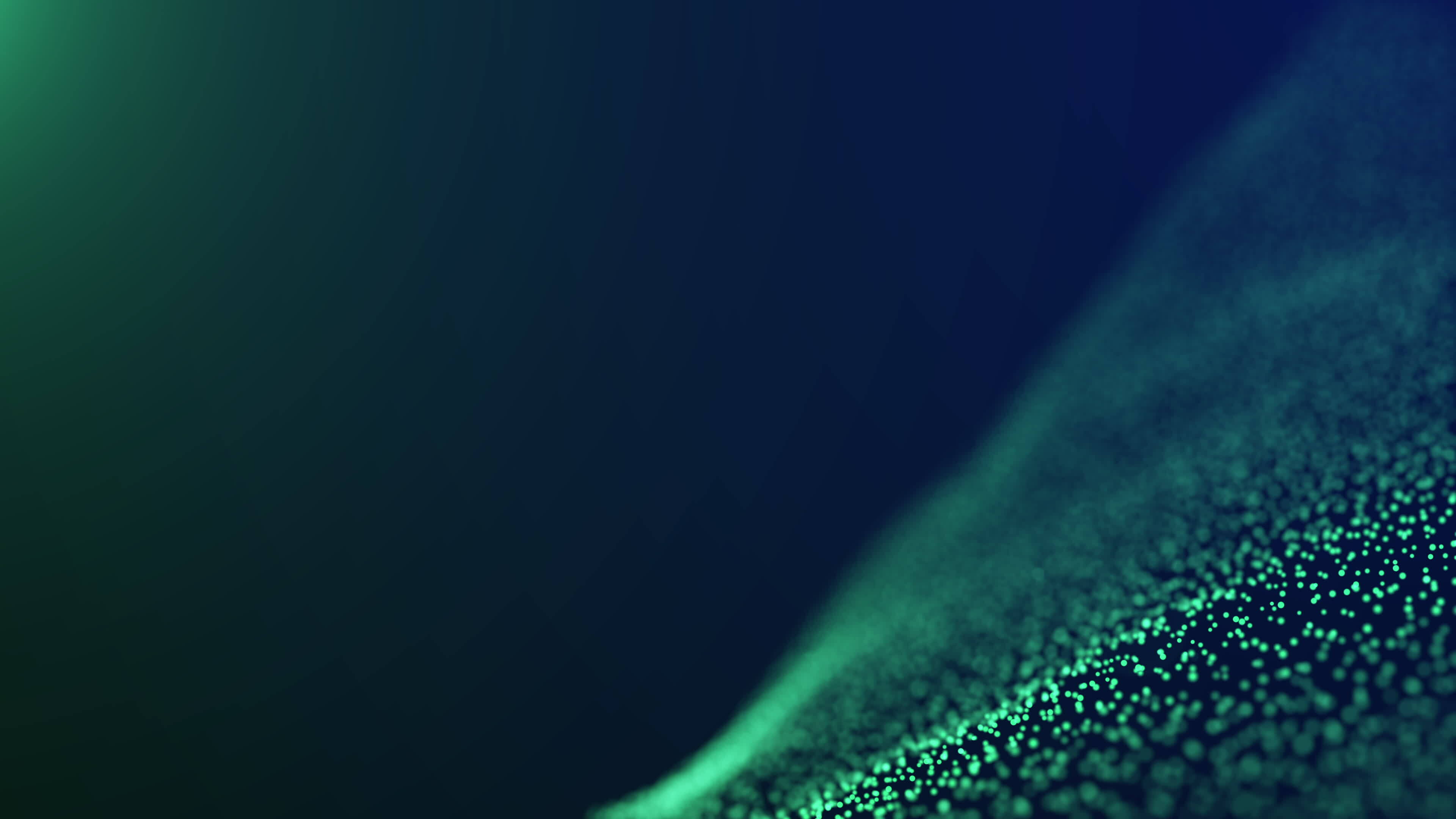 Abstract glowing turquoise magic energy fractal wave from particles and dots bright shiny on a ...