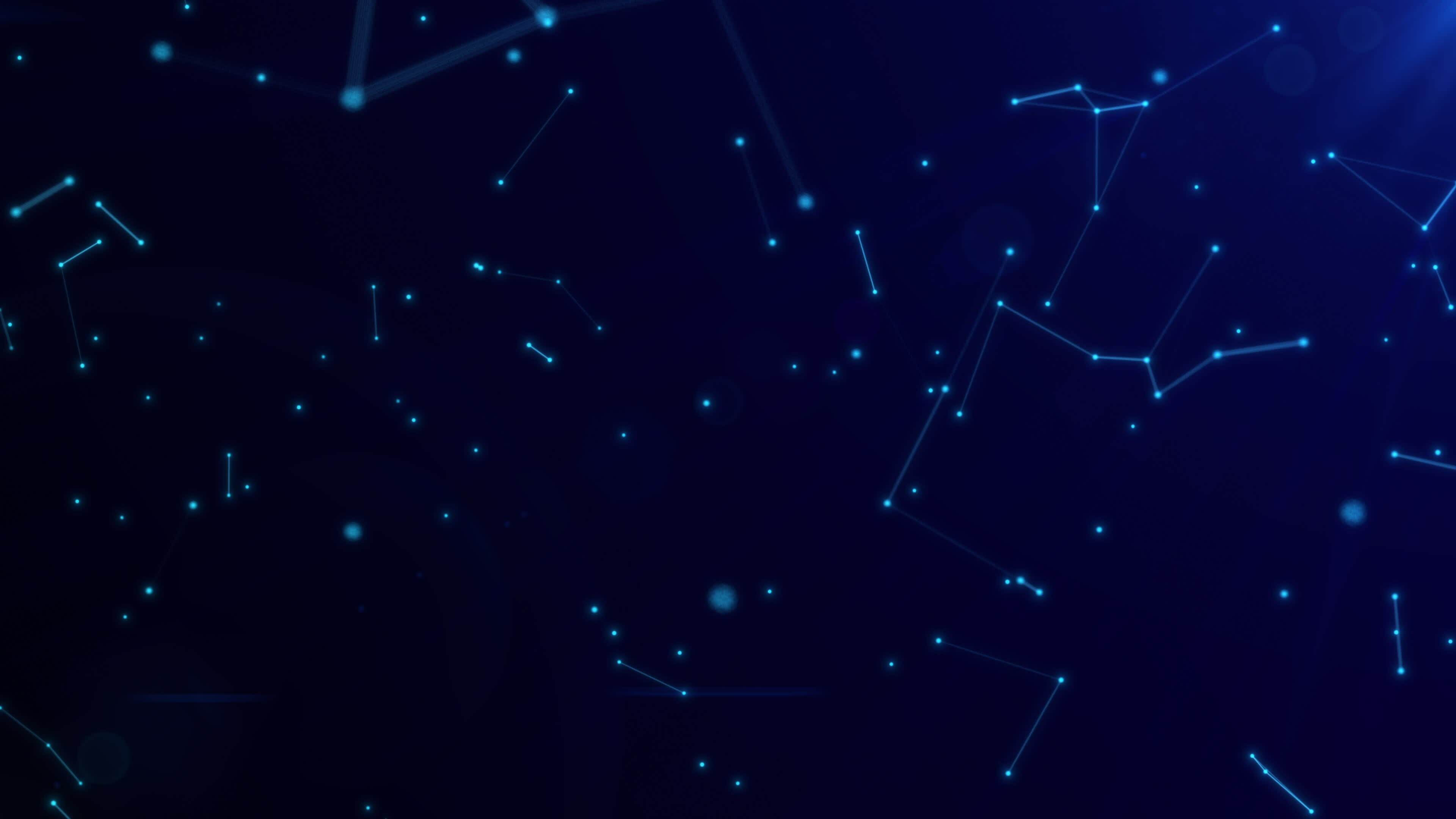 Abstract Digital Connection Moving Dots And Lines Blue Space Future