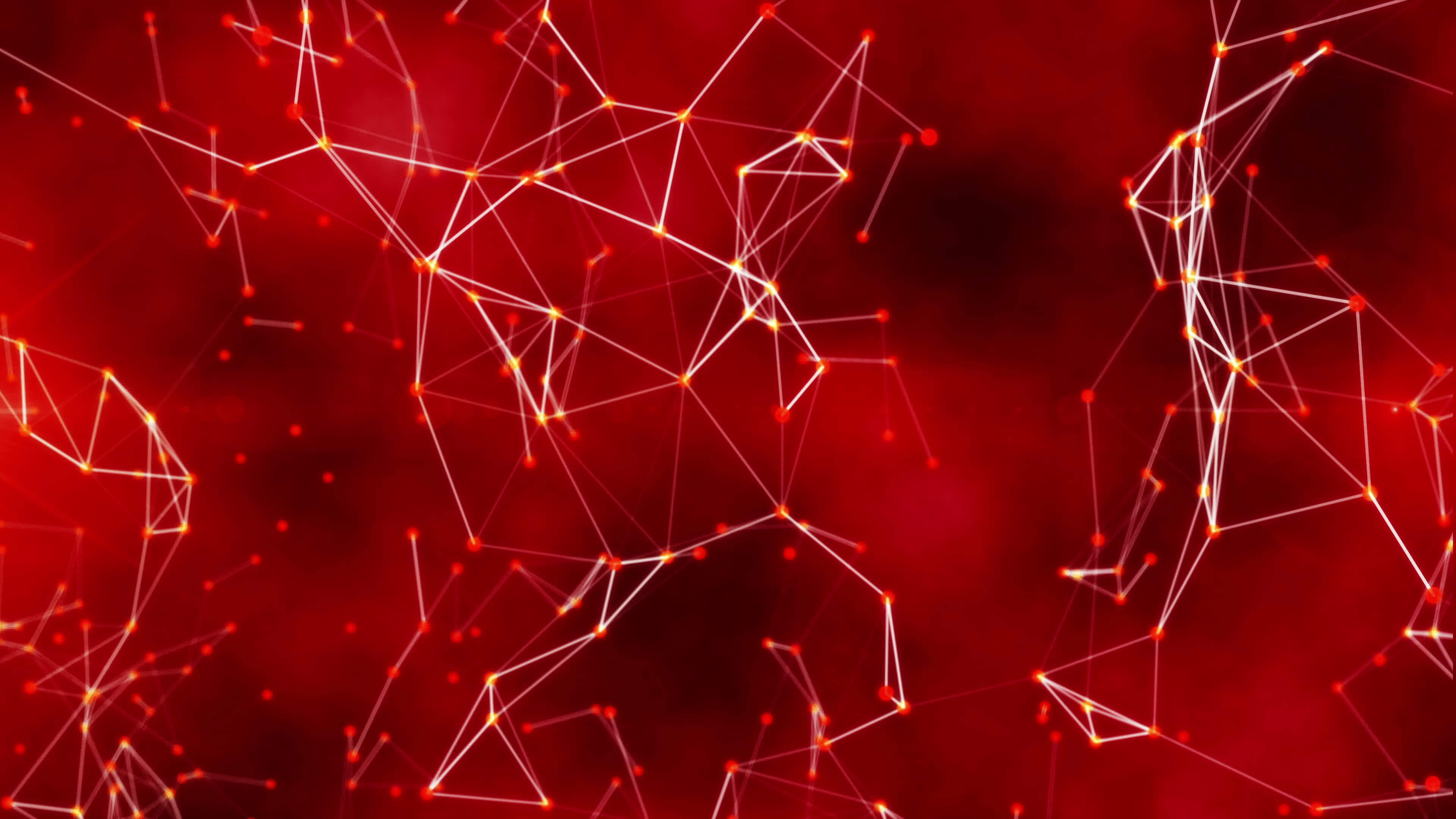 Red plexus space particle form, futuristic neon graphic Background, energy 3d abstract art ...