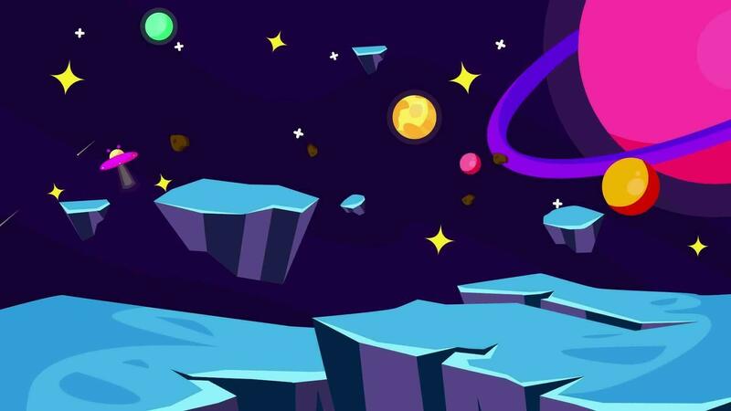 Seamless loop galaxy exploration through outer space towards glowing ...