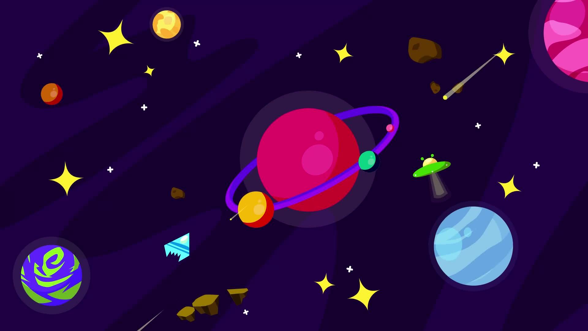 Seamless loop galaxy exploration through outer space towards glowing ...