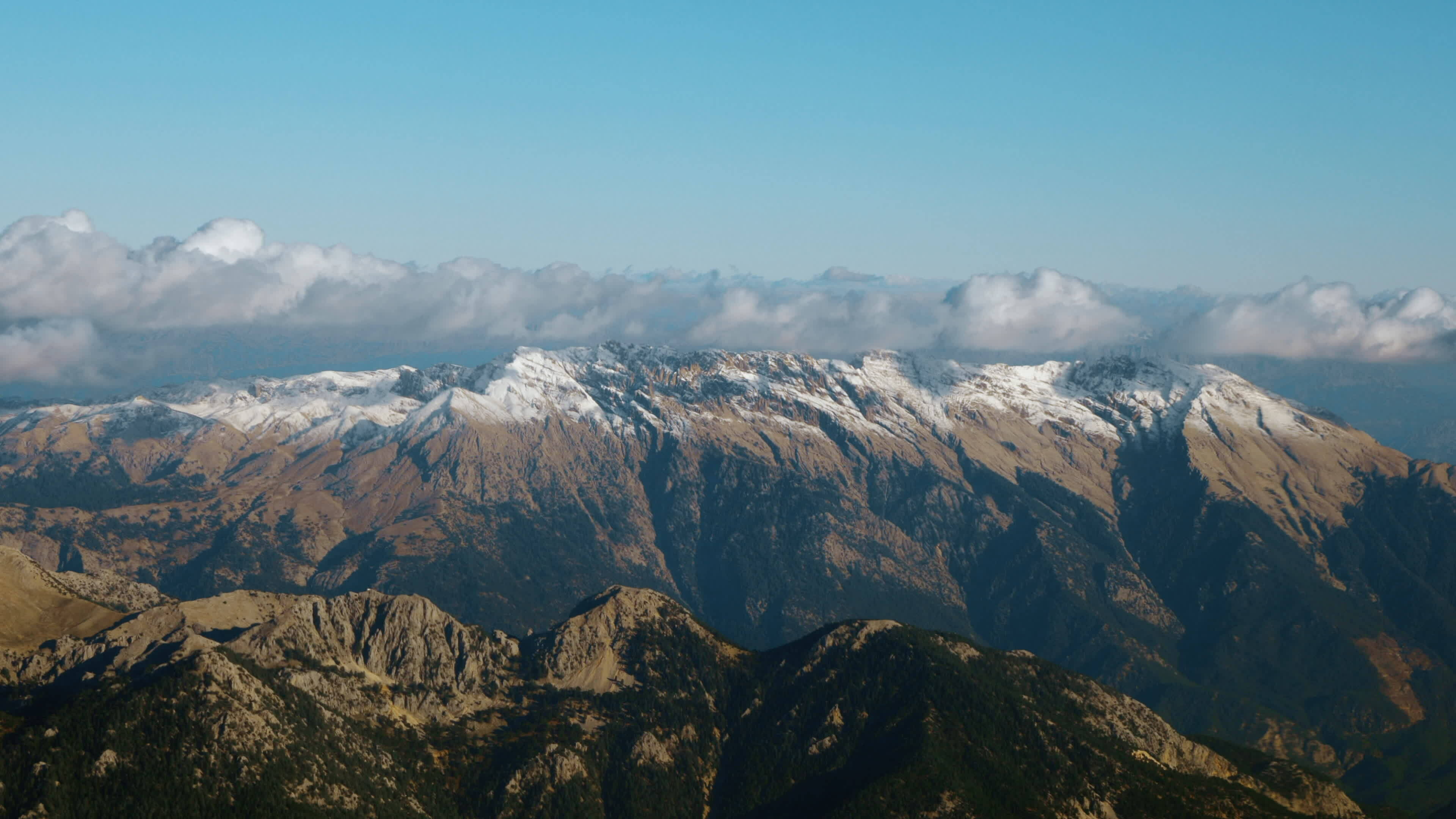 Picturesque aerial view of mountain range 28772155 Stock Video at Vecteezy