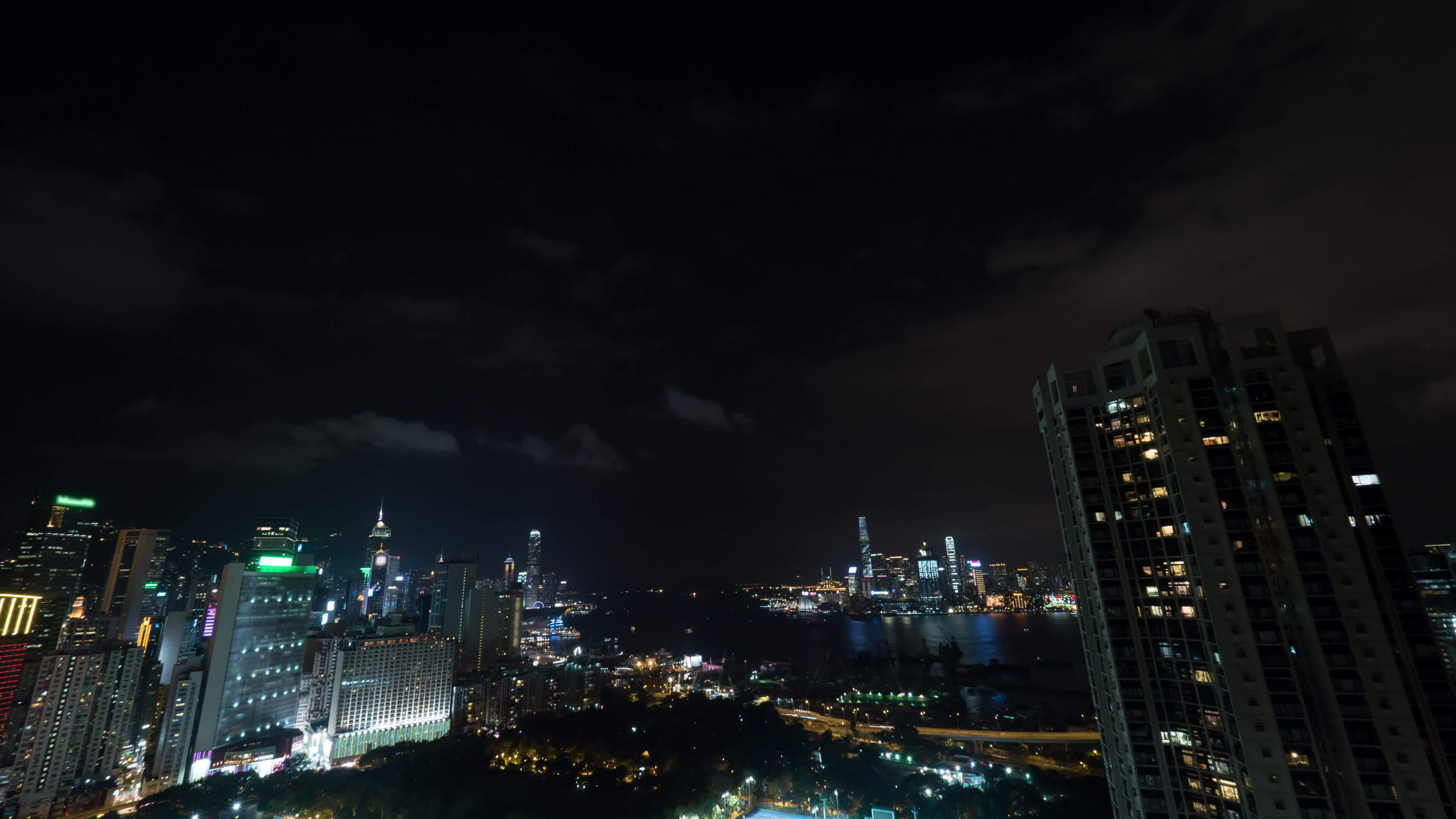 Timelapse of Hong Kong in night time 28839811 Stock Video at Vecteezy