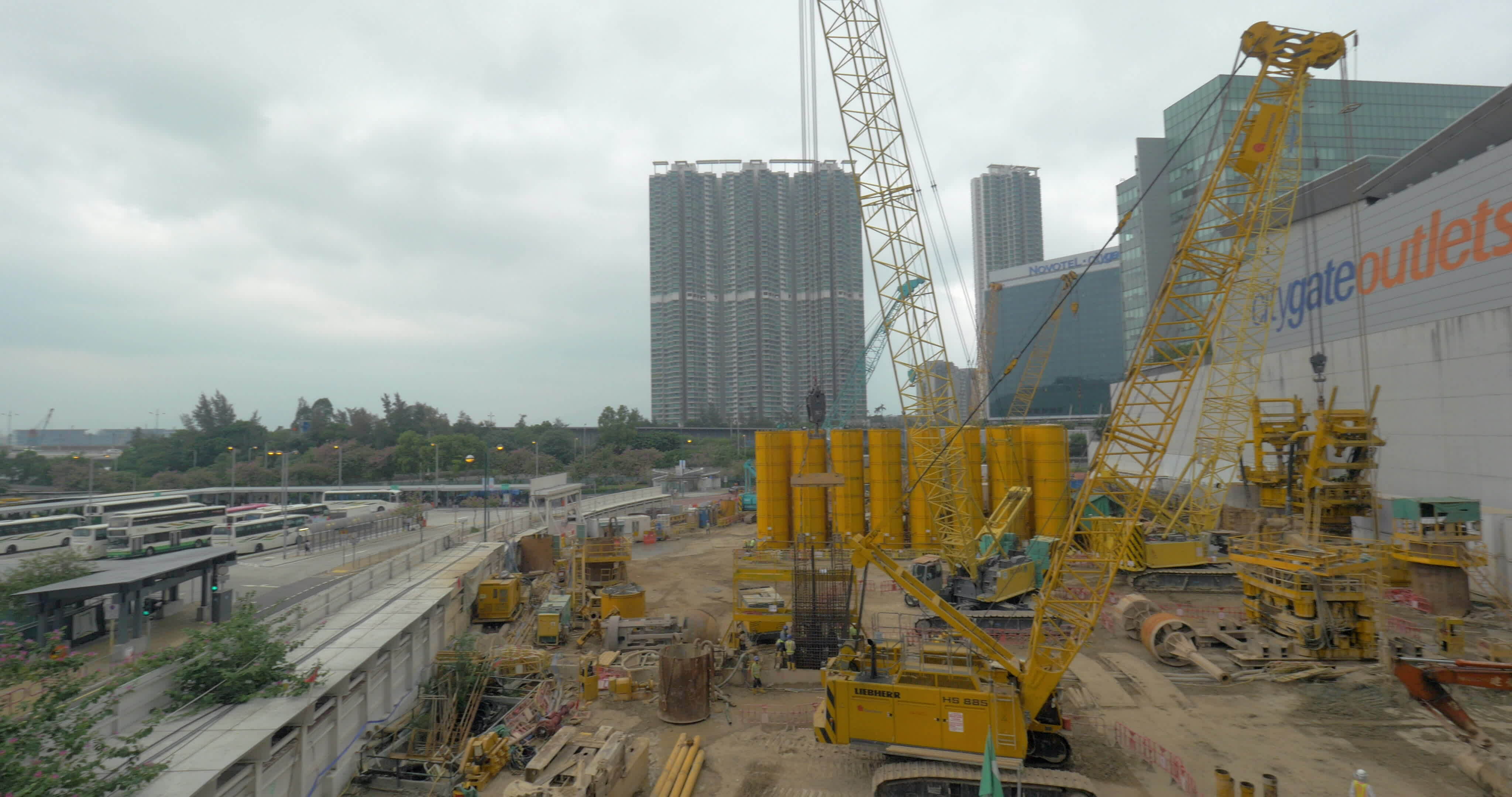 Construction plant in Hong Kong 28840680 Stock Video at Vecteezy