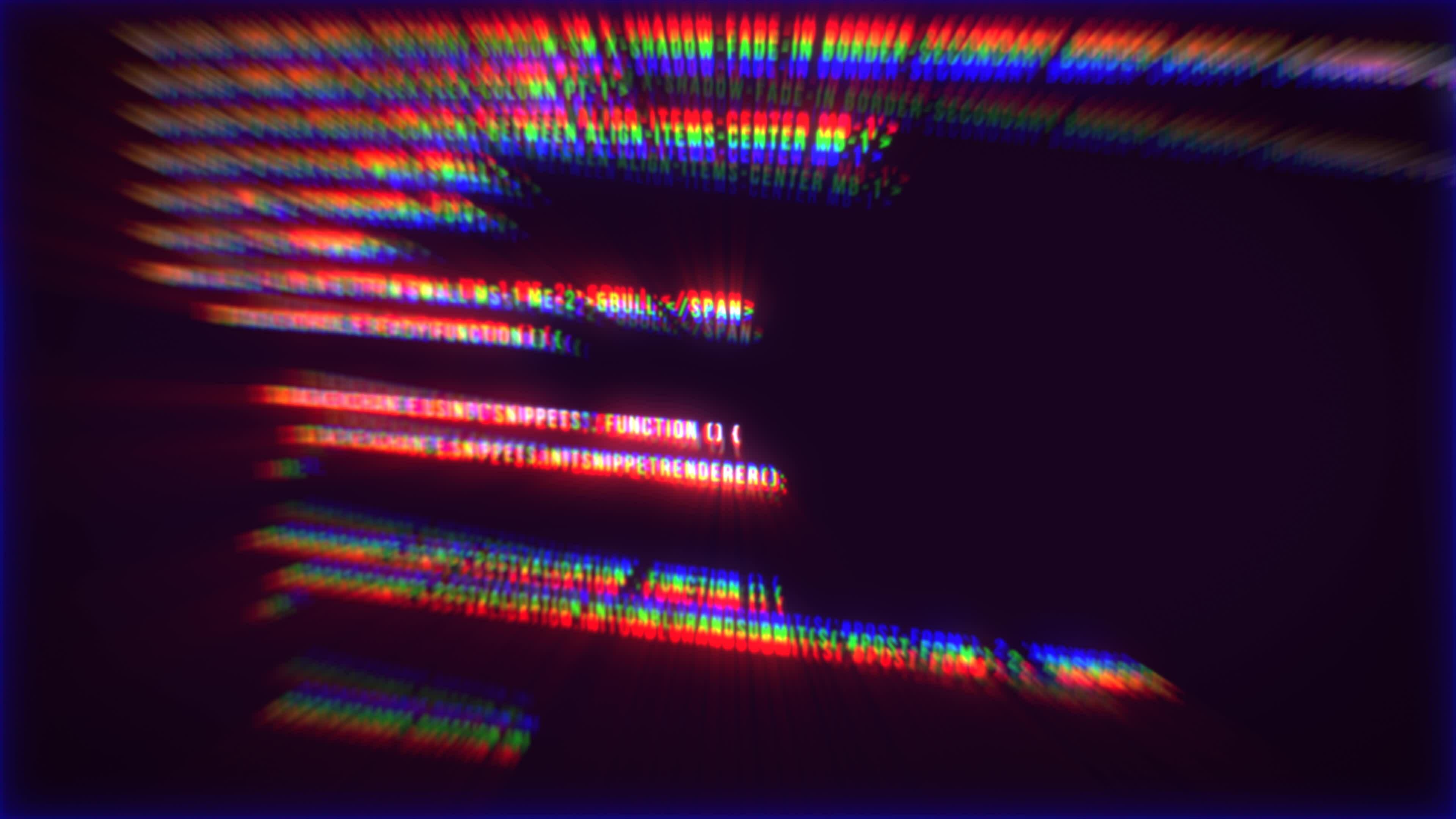 Typing A Digital Code By A Programmer In A Programming Language Luminous Letters And Numbers