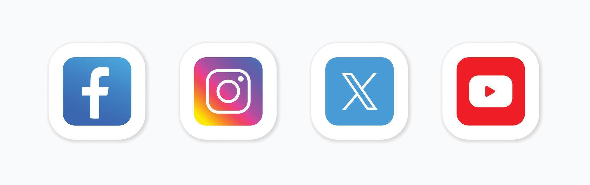 Facebook Twitter Instagram Youtube Vector Art, Icons, and Graphics for ...