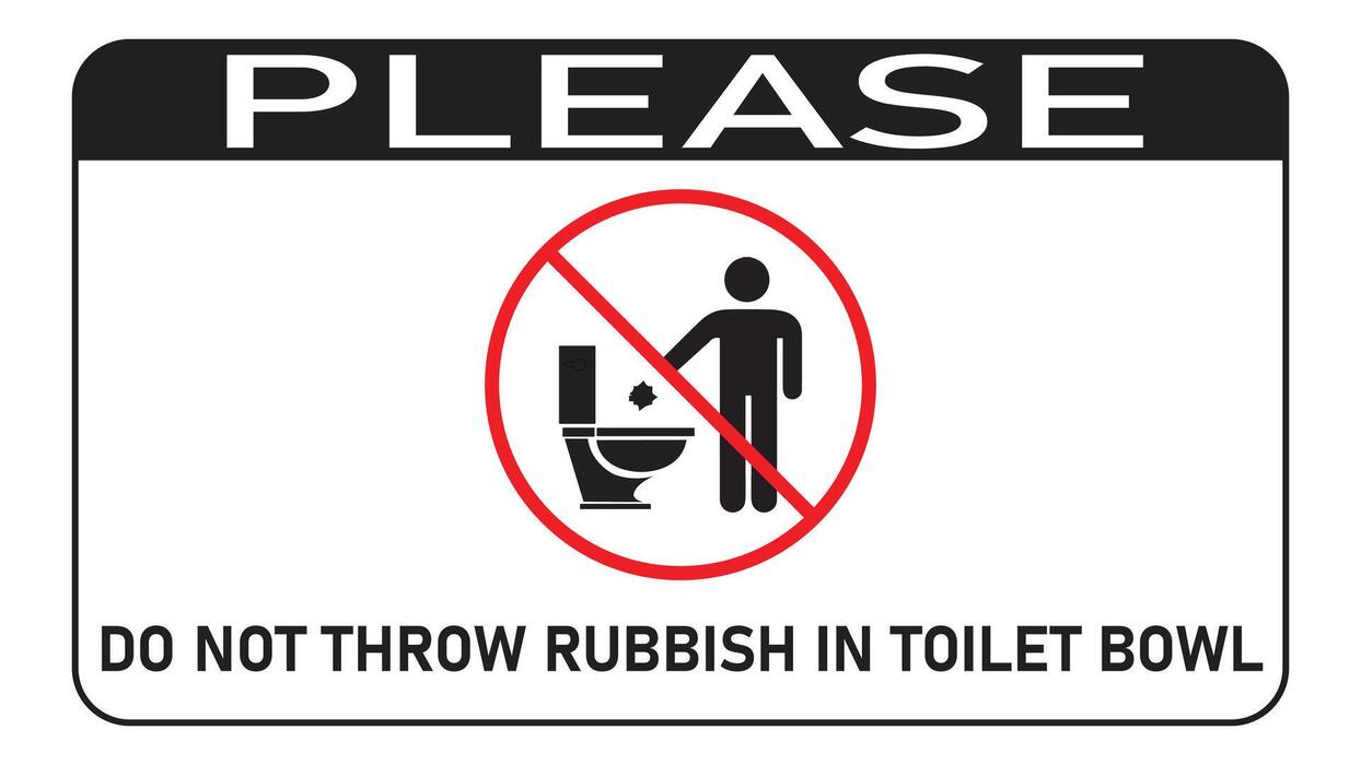Do Not Throw Paper In The Toilet Vector Art, Icons, and Graphics for Free Download