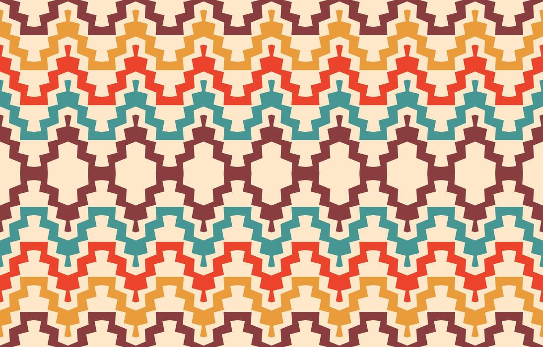 Ethnic Zigzag Pattern In Retro Colors Aztec Style Seamless Background