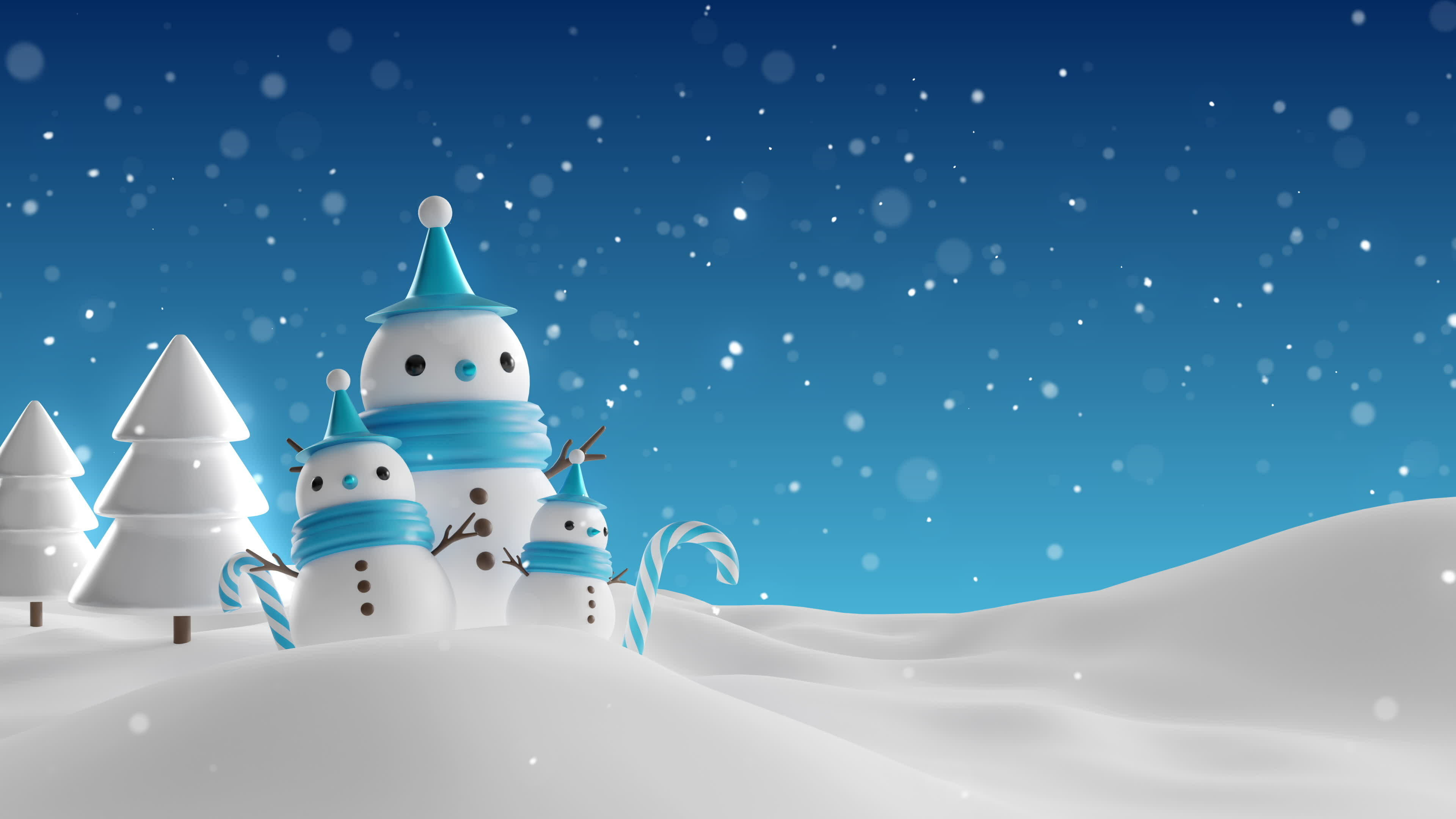 Cute snowman with blue christmas ball and snow background 29135948 Stock Video at Vecteezy