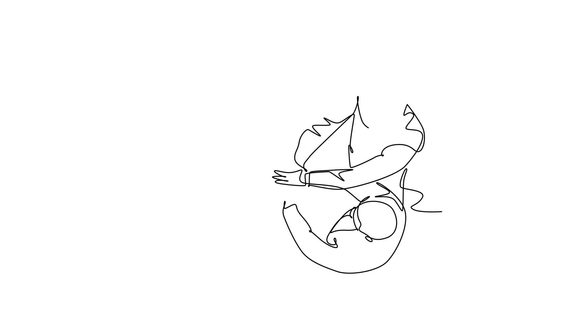 Self Drawing Animation Of Single Line Draw Top View Young Business Group Holding Hand Together