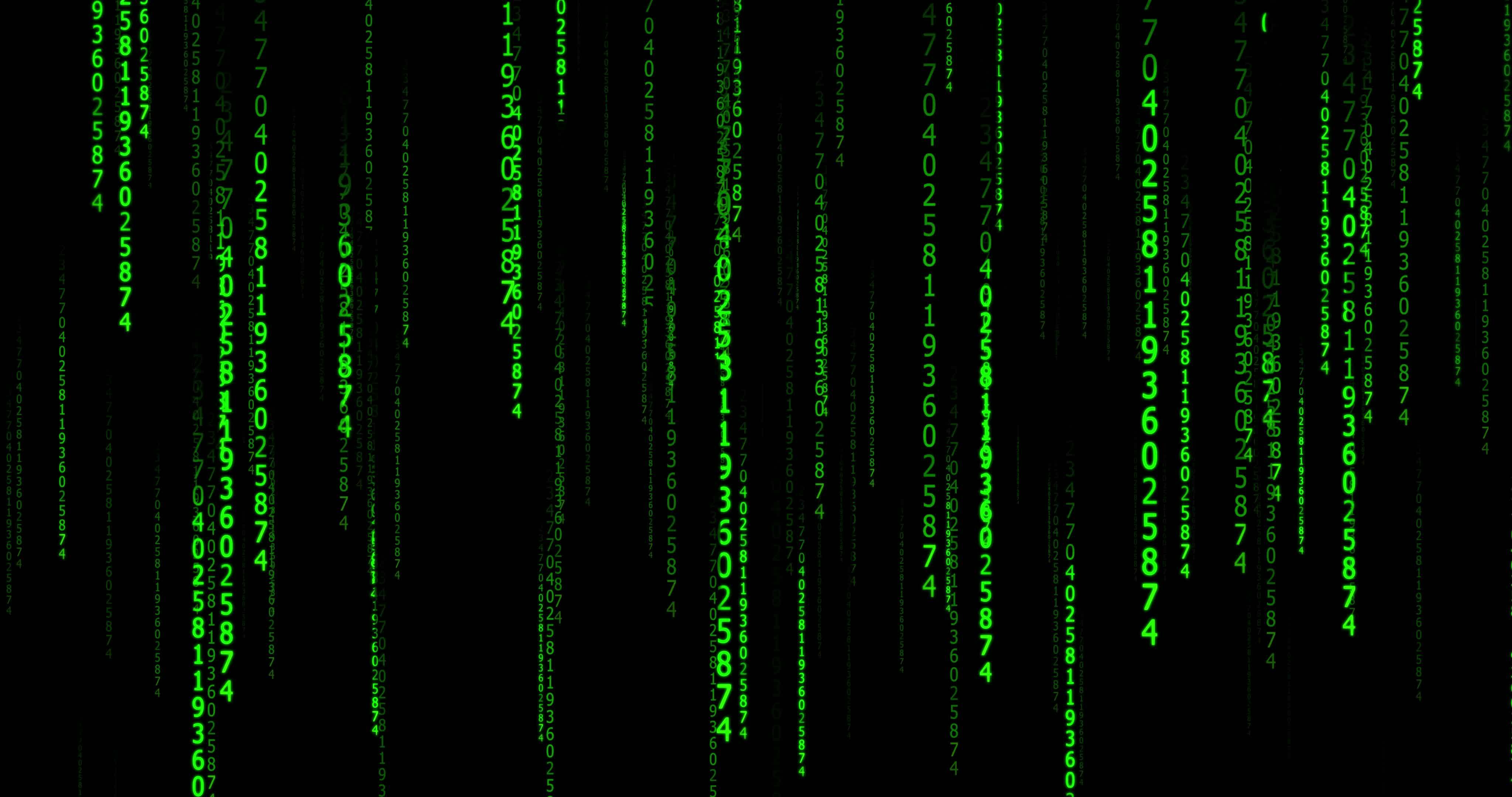 Green Binary Code On Black Background Random Numbers Binary Algorithm Matrix Style Binary