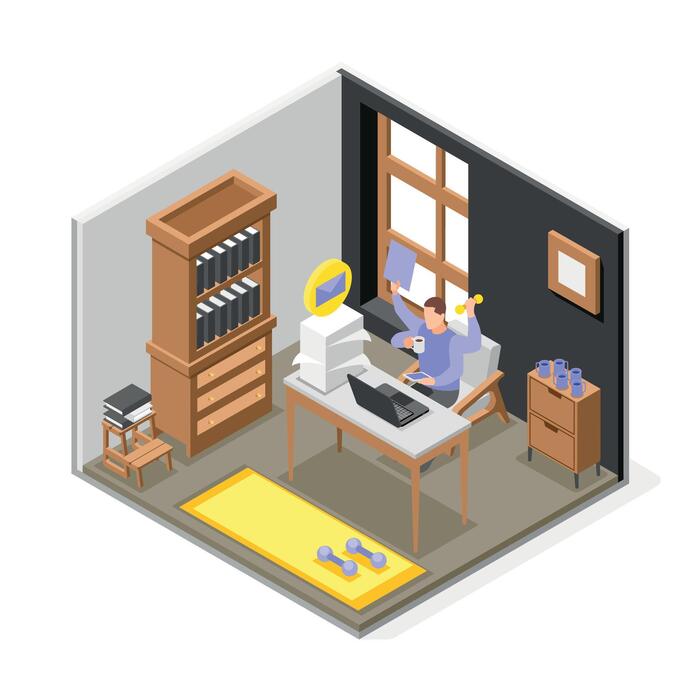 Home Office Isometric Vector Art, Icons, and Graphics for Free Download