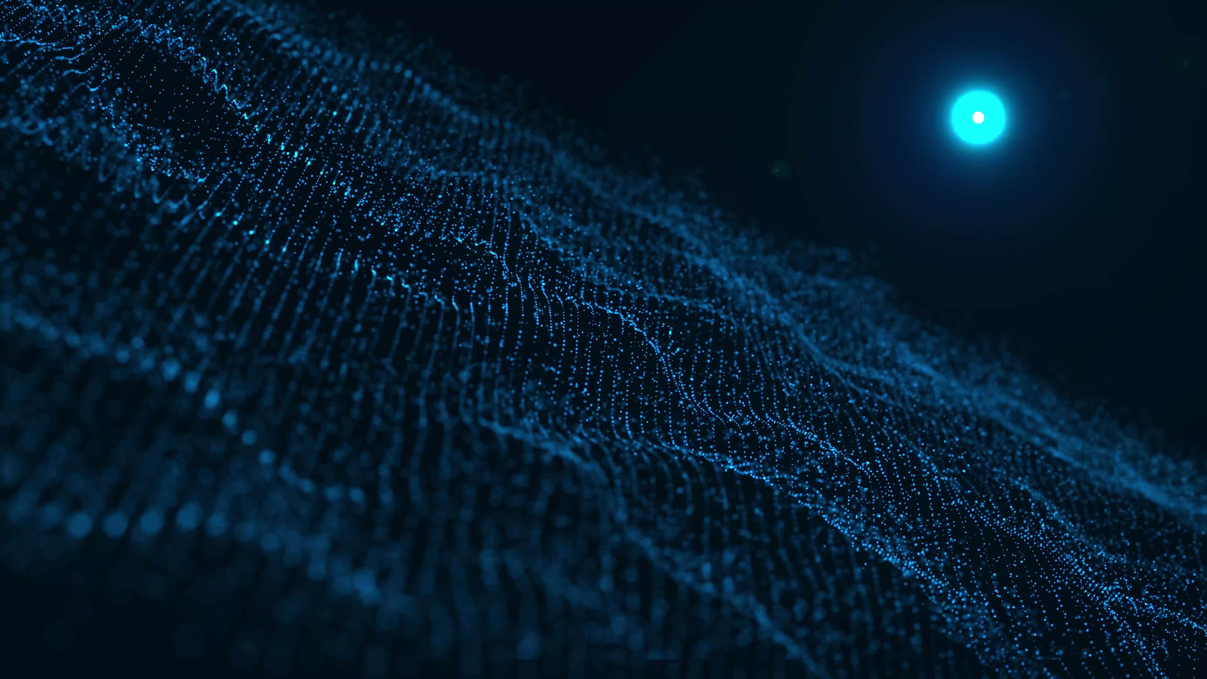 Fantastic animation with particle wave object in slow motion 29210563 Stock Video at Vecteezy