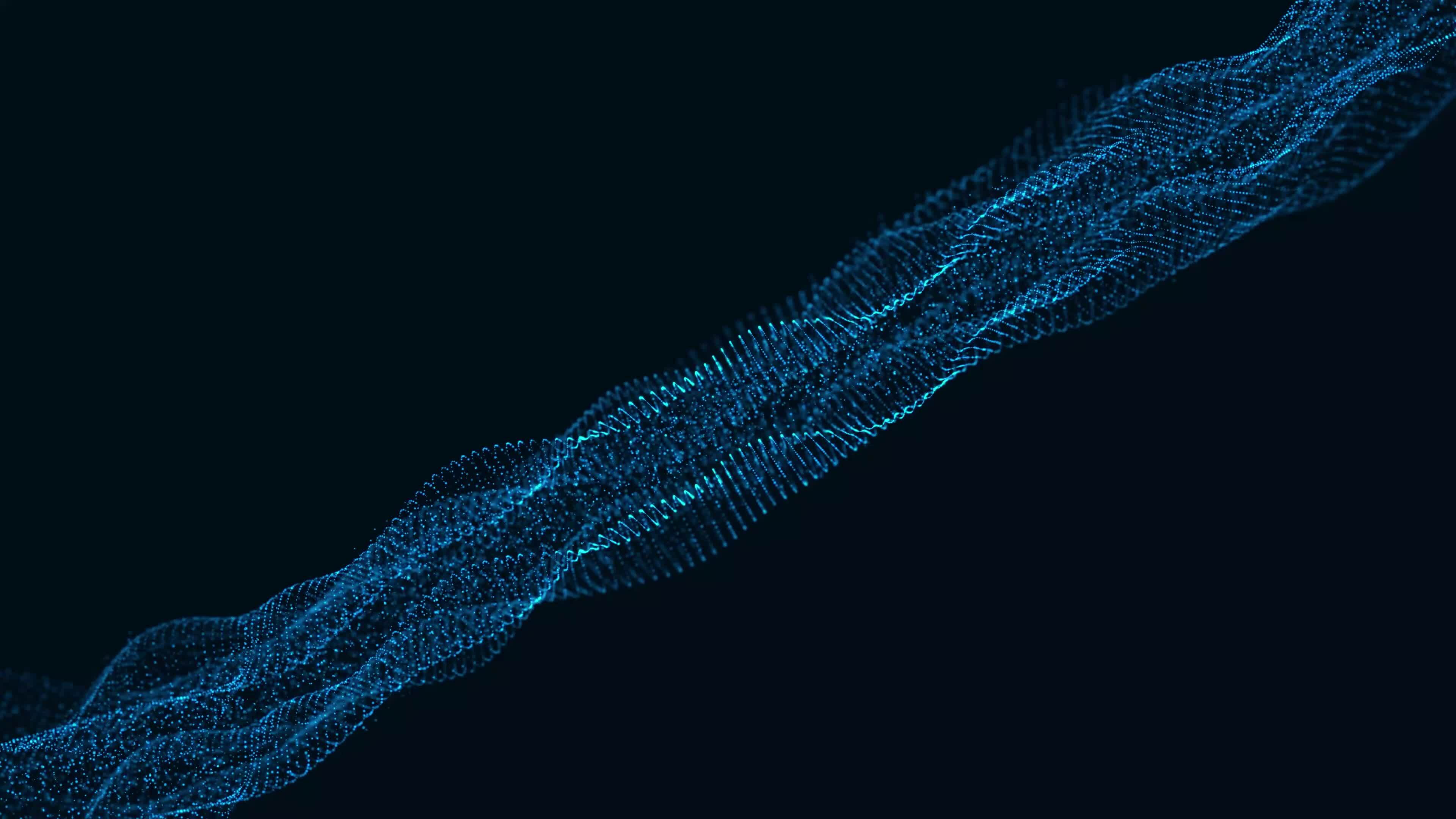 Digital Particle Wave And Lights Background Digital Particle Cyber Or Technology Background