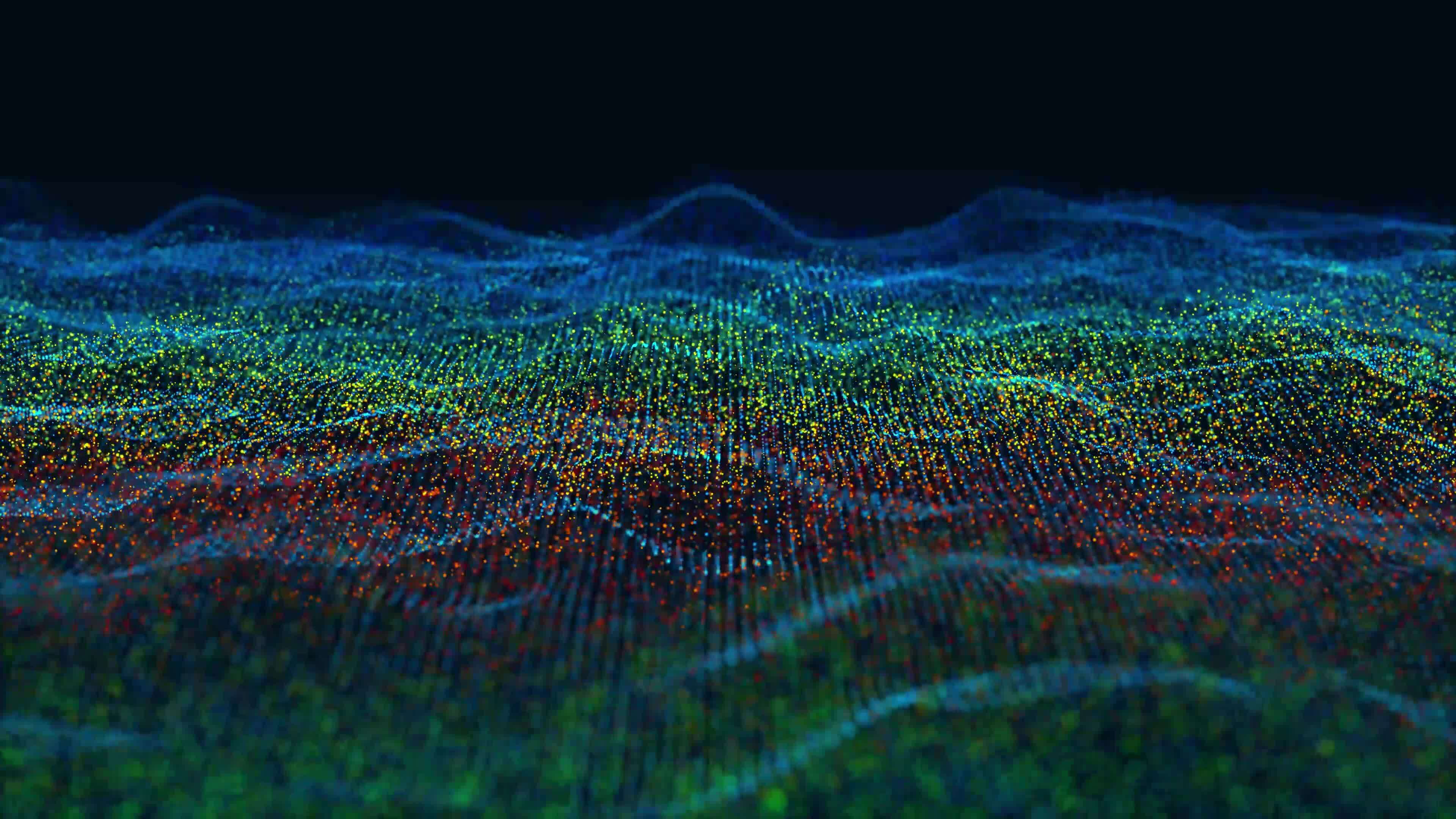 Digital Particle Wave In Cyberspace Abstract Background Cyber Background Or Technology