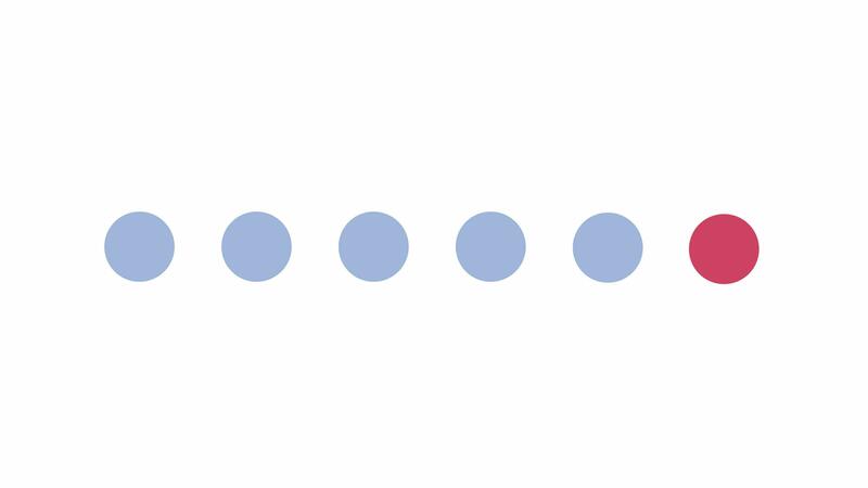 Dots swapping places back and forth 2D loading animation. Rotating balls animated cartoon ...