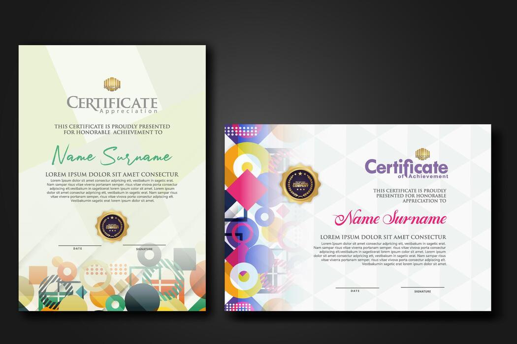 Computer Certificate Template Vector Art, Icons, and Graphics for Free ...