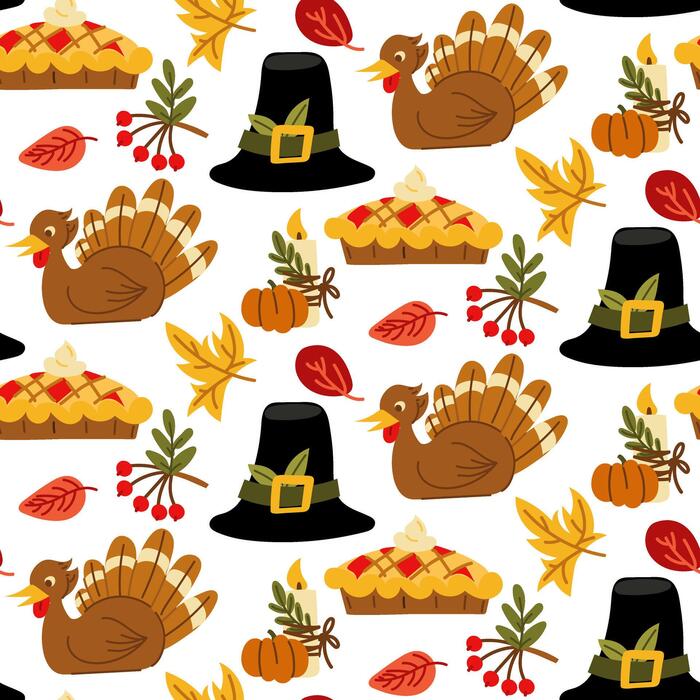 Thanksgiving Turkey Pattern Vector Art, Icons, and Graphics for Free ...