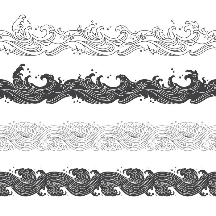 Ocean Waves Border Vector Art, Icons, and Graphics for Free Download