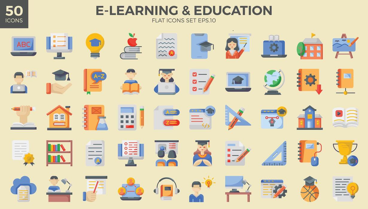 Flat Design Learning Vector Art, Icons, and Graphics for Free Download