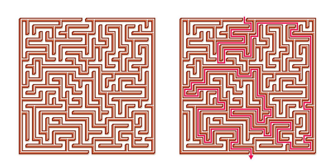 Maze Line Vector Art, Icons, and Graphics for Free Download