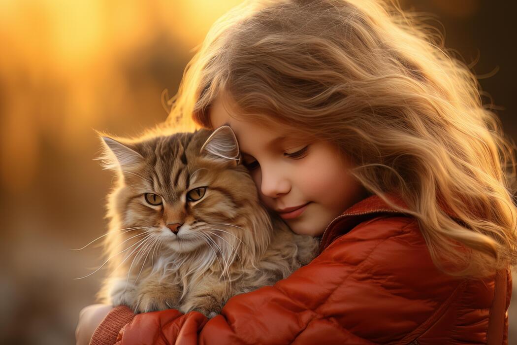 Cute Girl With Cat Stock Photos, Images and Backgrounds for Free Download