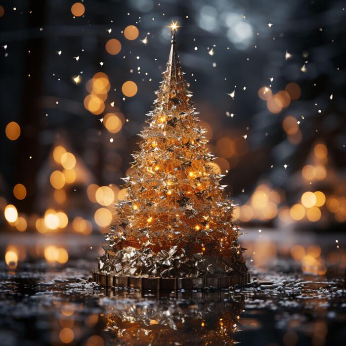 Golden Christmas Tree Stock Photos, Images and Backgrounds for Free Download