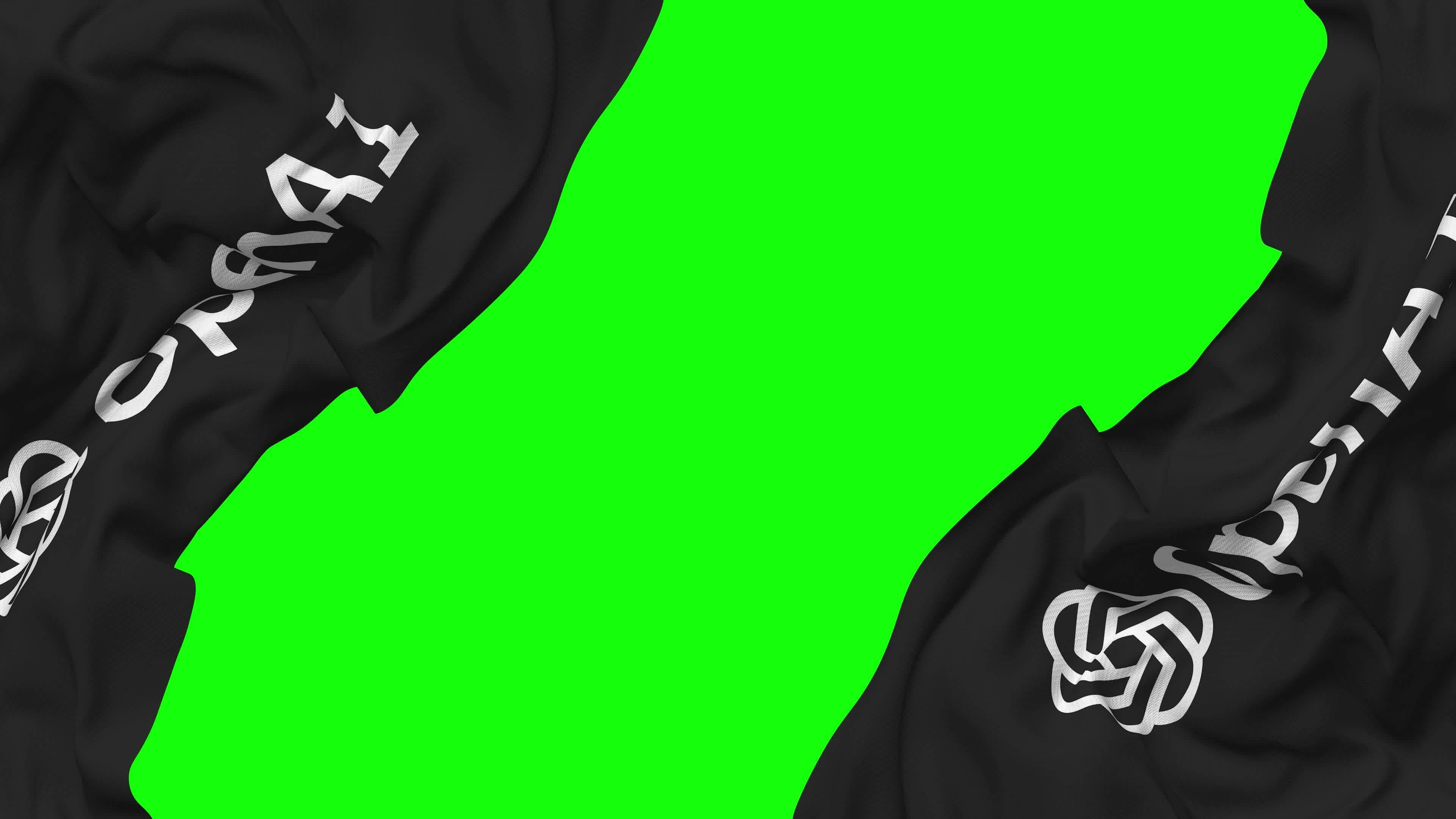 Chatgpt Openai Flag Waving On Sides Isolated With Bump Texture 3d Rendering Green Screen
