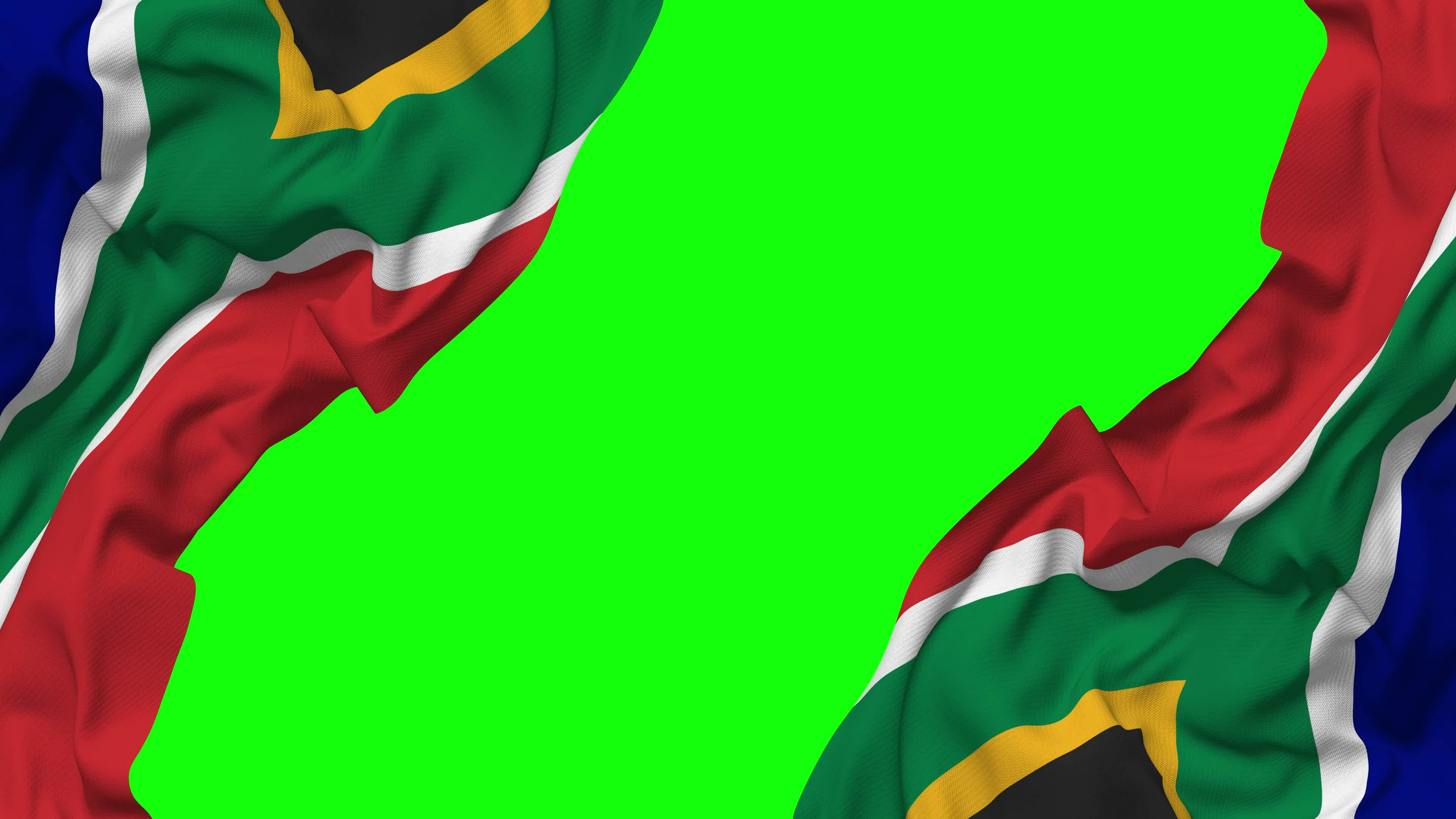 South Africa Flag Waving On Sides Isolated With Bump Texture 3d