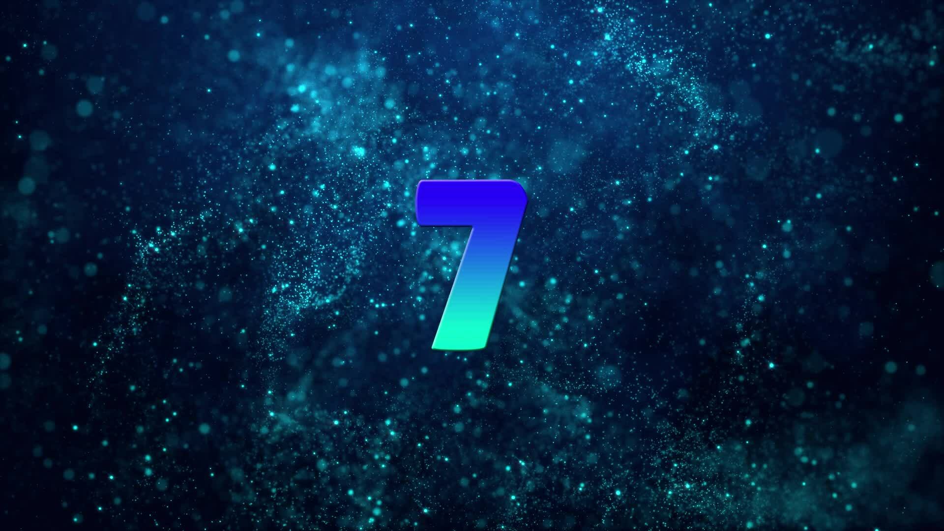 10 Second Countdown Timer Animation Blue Wave Abstract Background