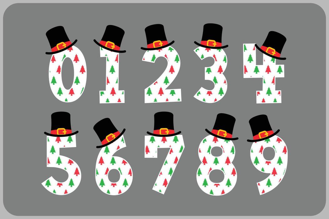 Christmas Numbers Vector Art, Icons, and Graphics for Free Download