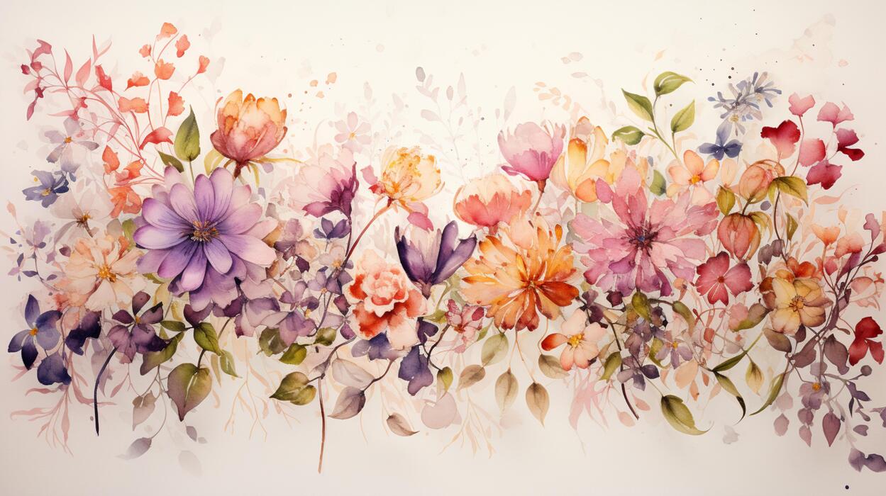 Watercolor Flower Wallpaper Stock Photos, Images and Backgrounds for ...