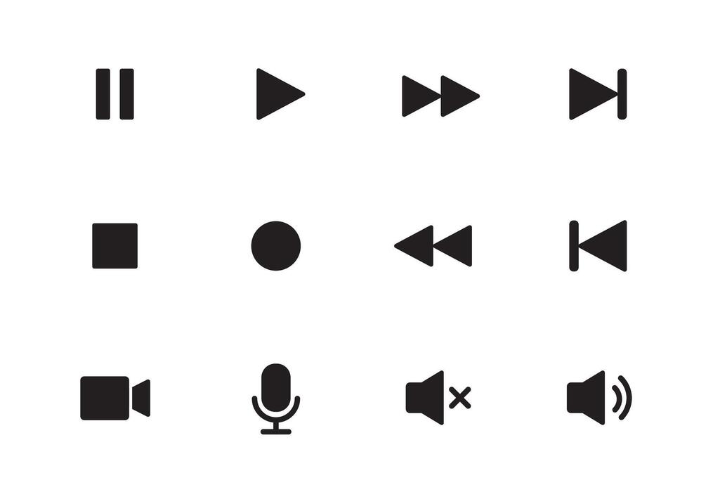 Media Player Buttons Vector Art, Icons, and Graphics for Free Download