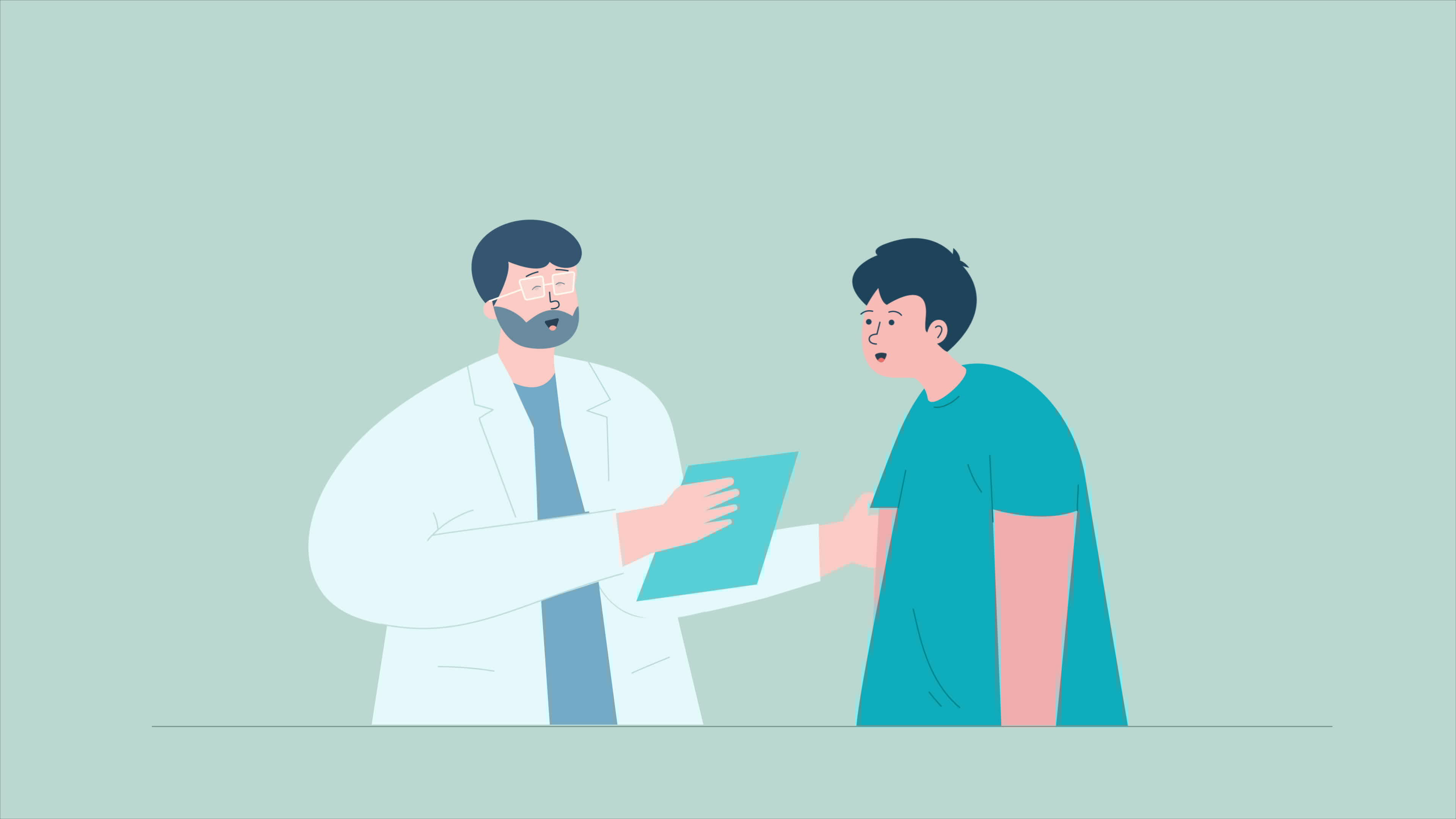 An animation of a doctor and patient 30727152 Stock Video at Vecteezy