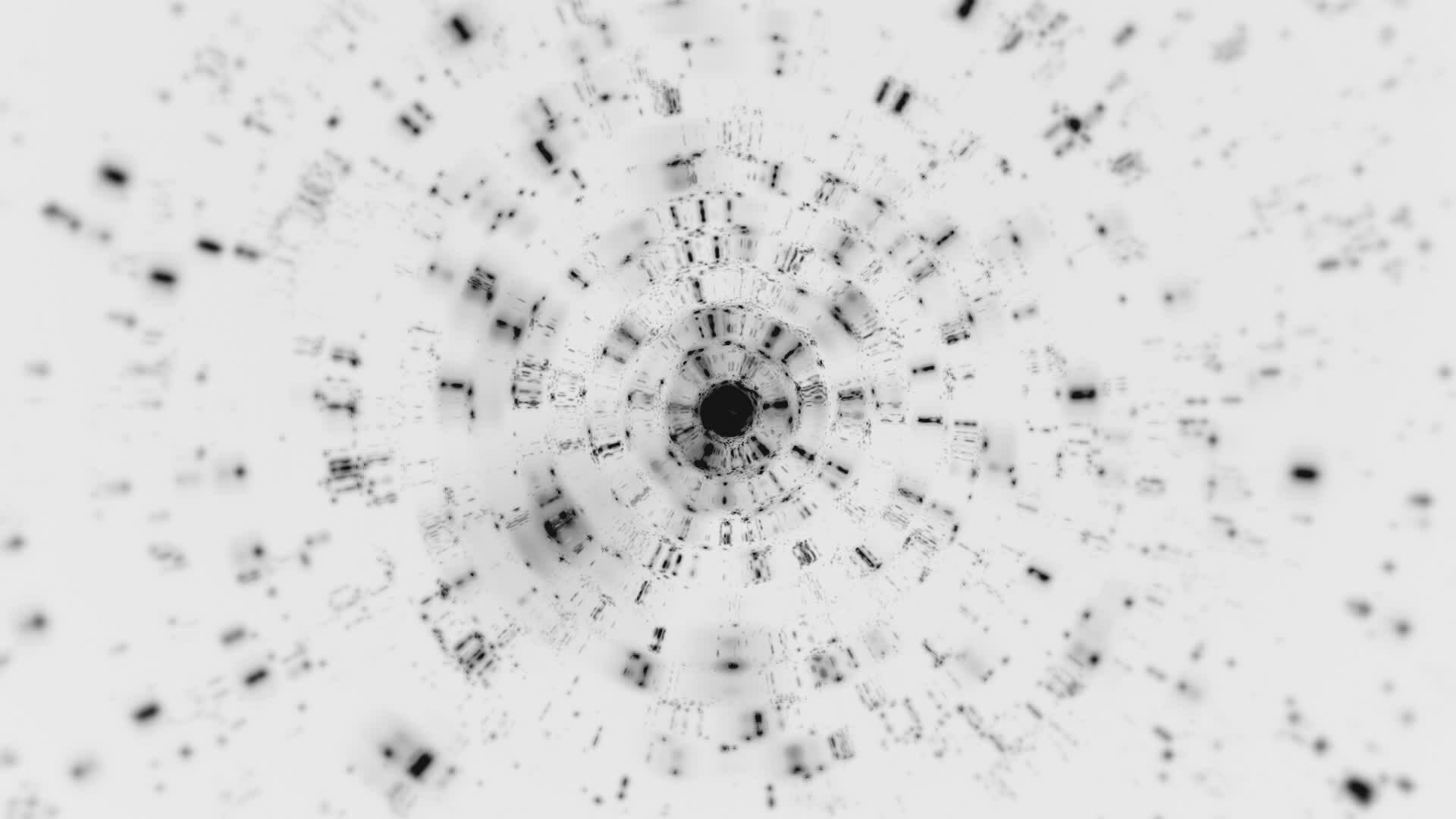 Abstract Black And White Rippling Particles Textured Motion Background
