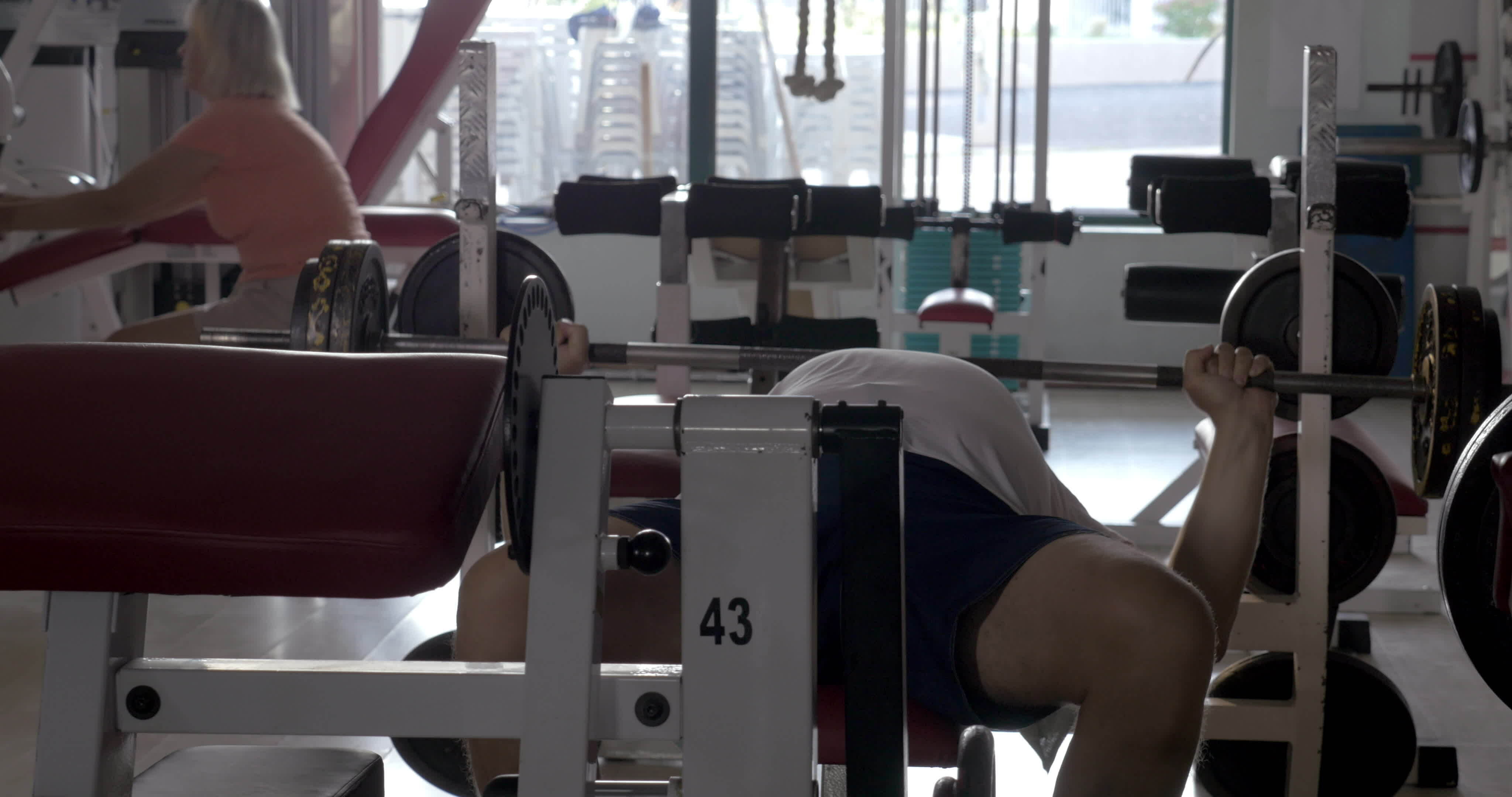 Man Doing Bench Press Exercise In The Gym 30742916 Stock Video At Vecteezy