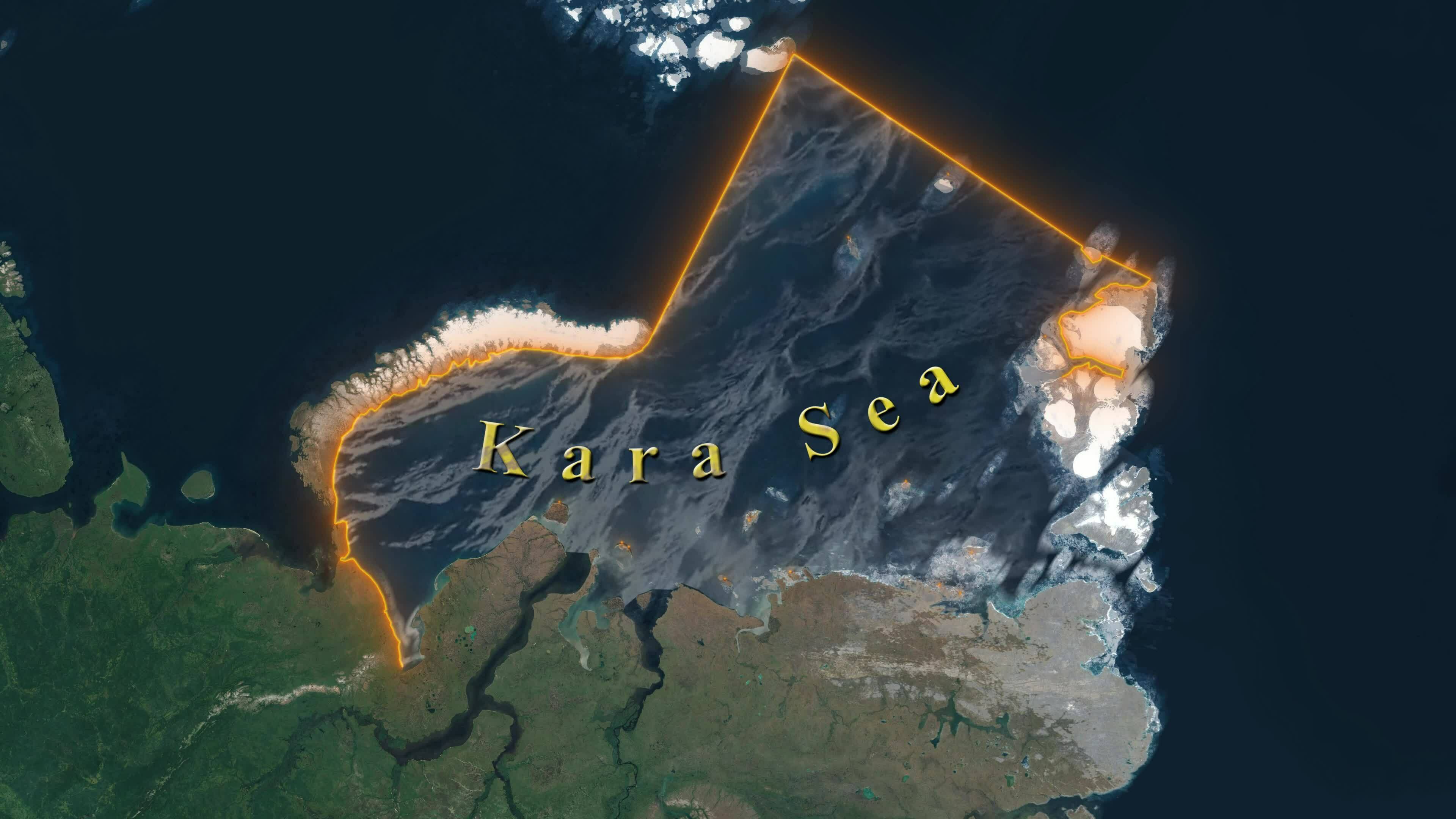 Kara Sea Map 30813500 Stock Video at Vecteezy