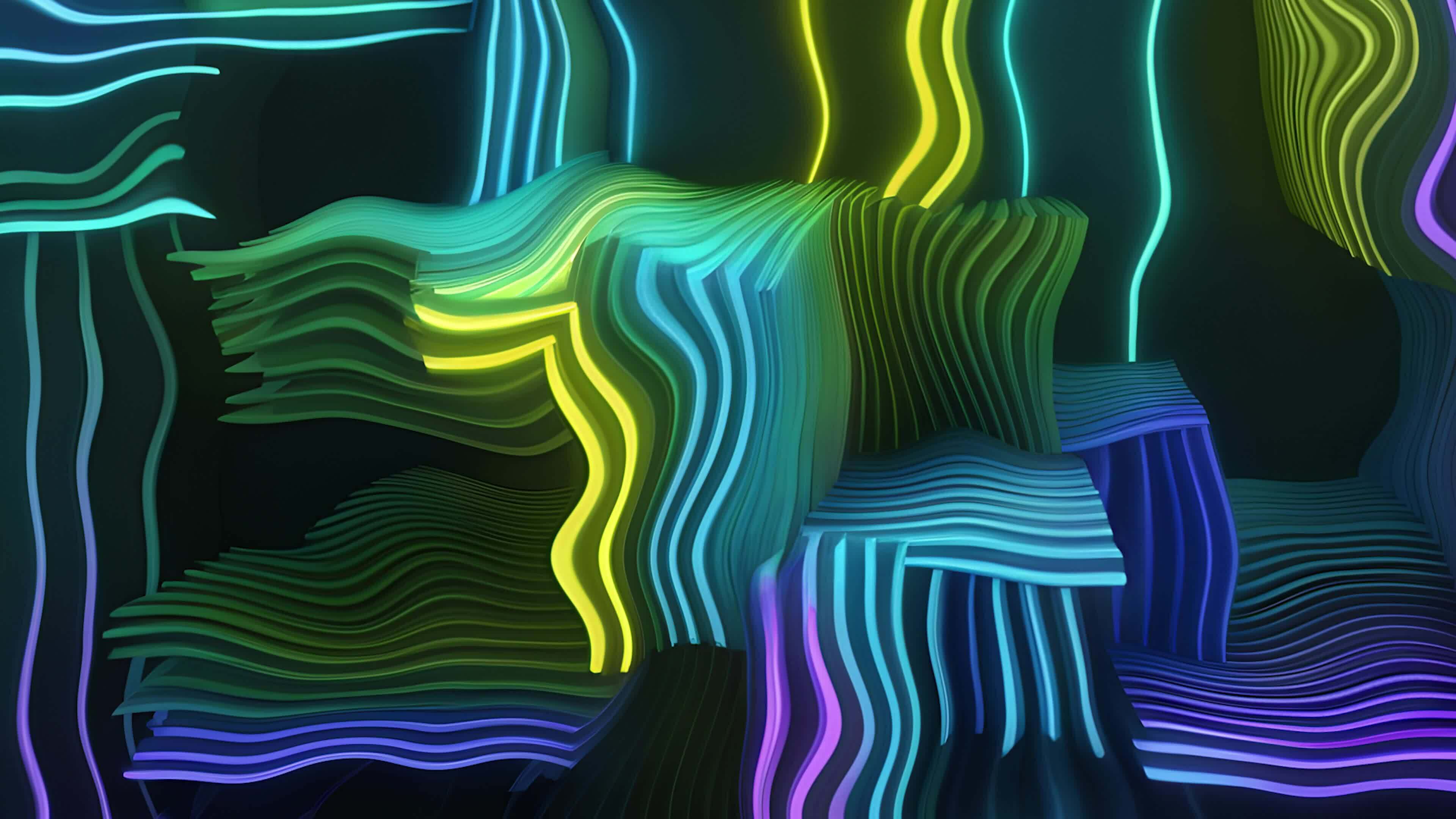 Abstract neon colors stripes background animation, Abstract moving ...