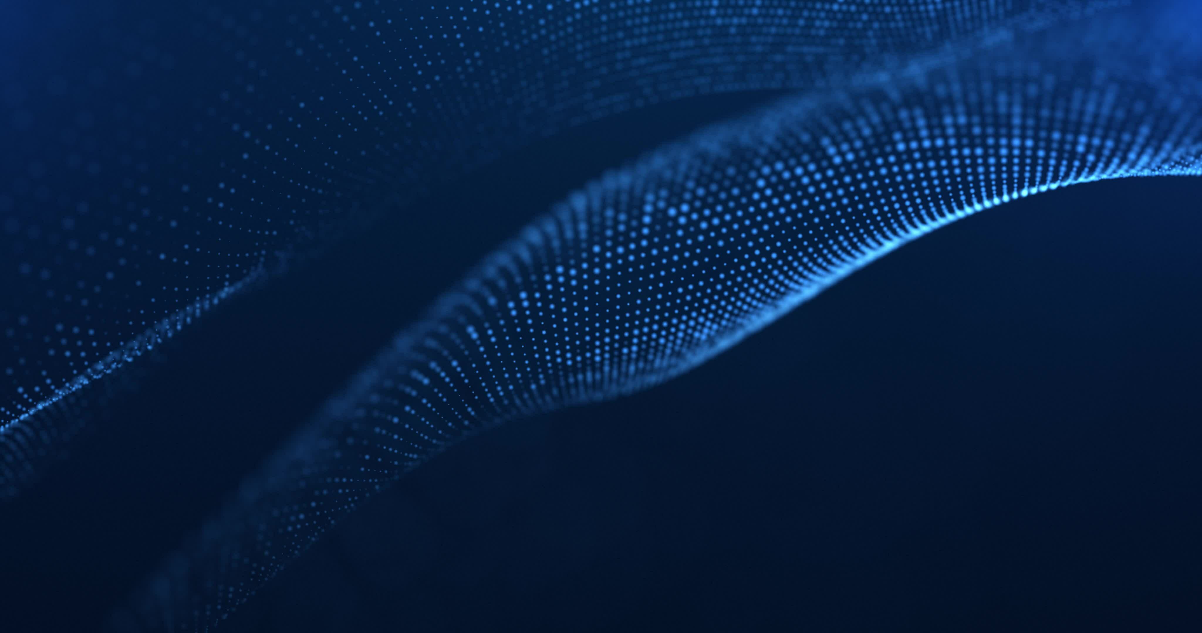 Abstract Particle Waves Background Lights Futuristic Digital Background Waving Smooth Lines