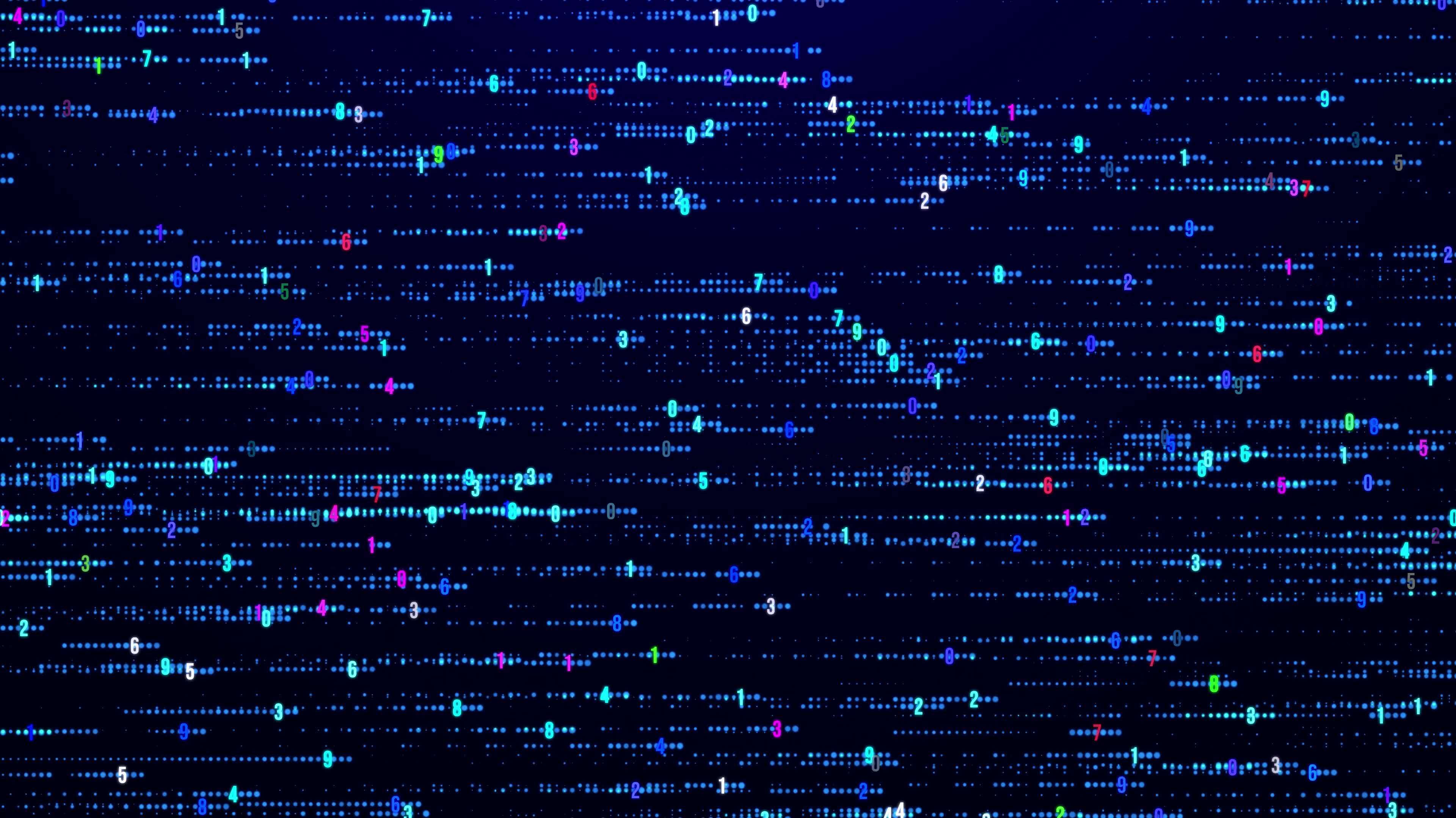 Abstract Digital Background Binary Data And Streaming Code Binary Code With Numbers Moving On