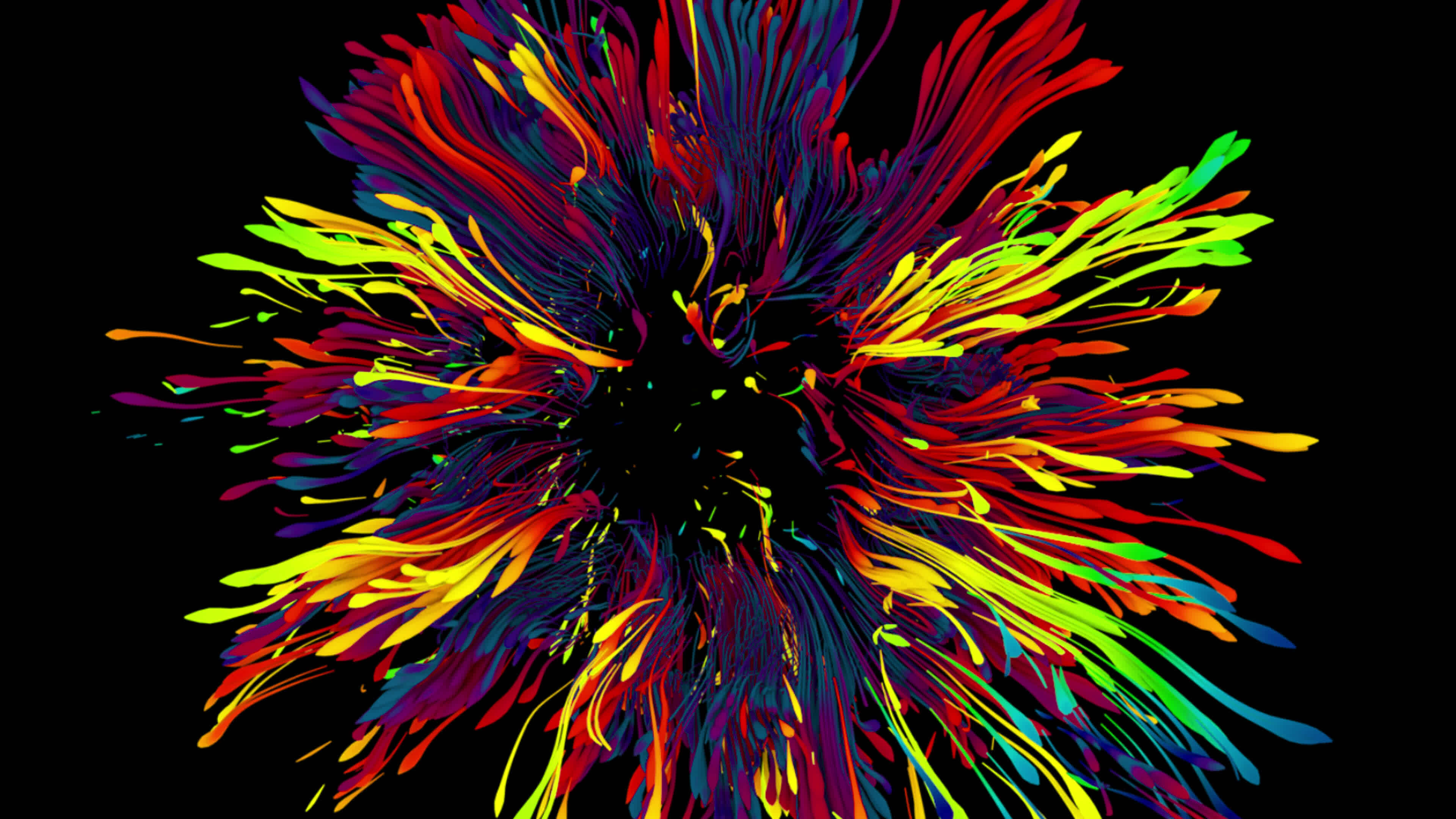 A loop animation background featuring colorful particle Flying explosions effect animation ...