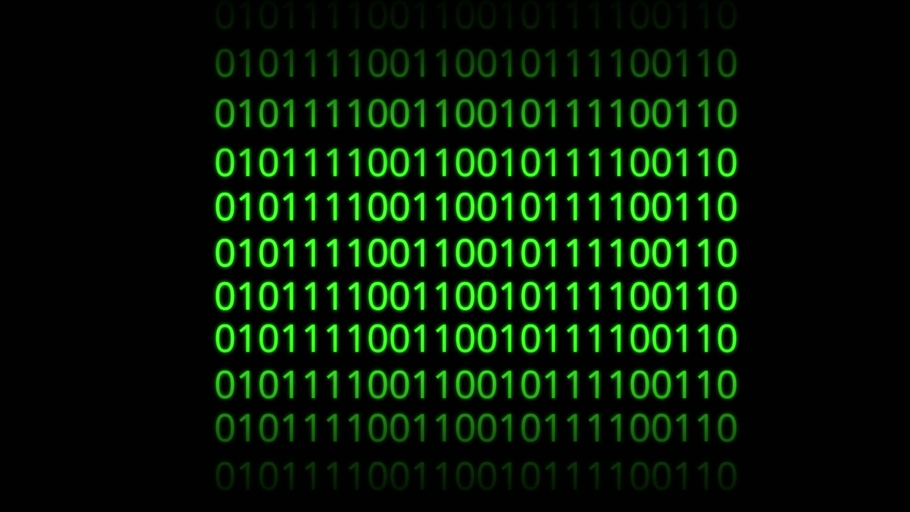 Zeros And Ones On Screen Programming Concept Matrix Green Binary Code Streaming Animation