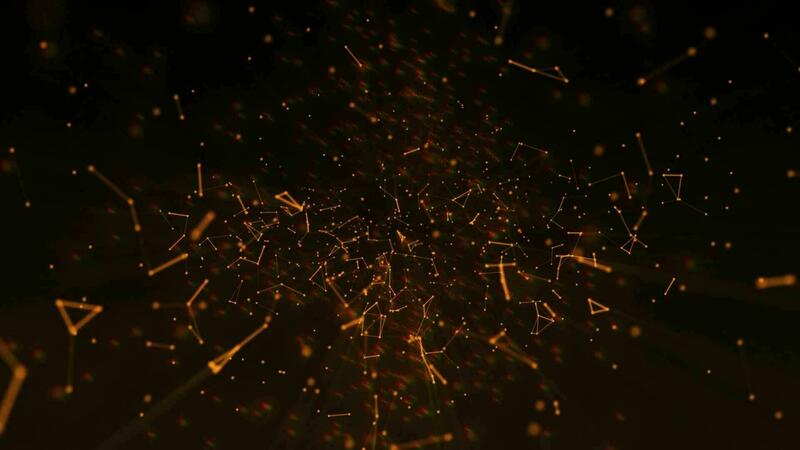 Abstract Polygonal Loop Background With Connected Lines And Dots Minimalistic Geometric Pattern