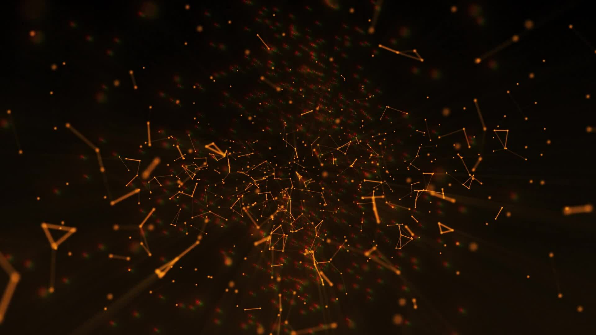 Abstract Polygonal Loop Background With Connected Lines And Dots